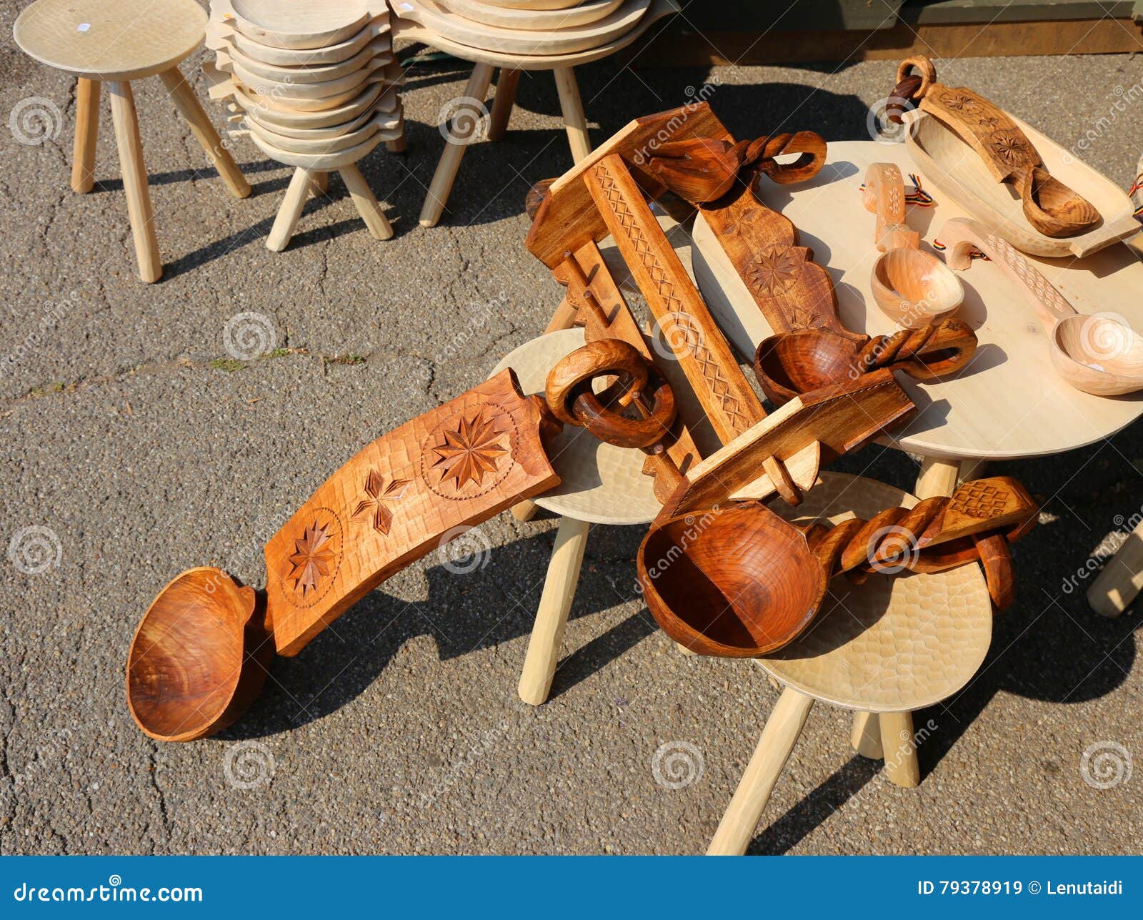 Wooden household objects stock image. Image of sale, craftsmanship ...