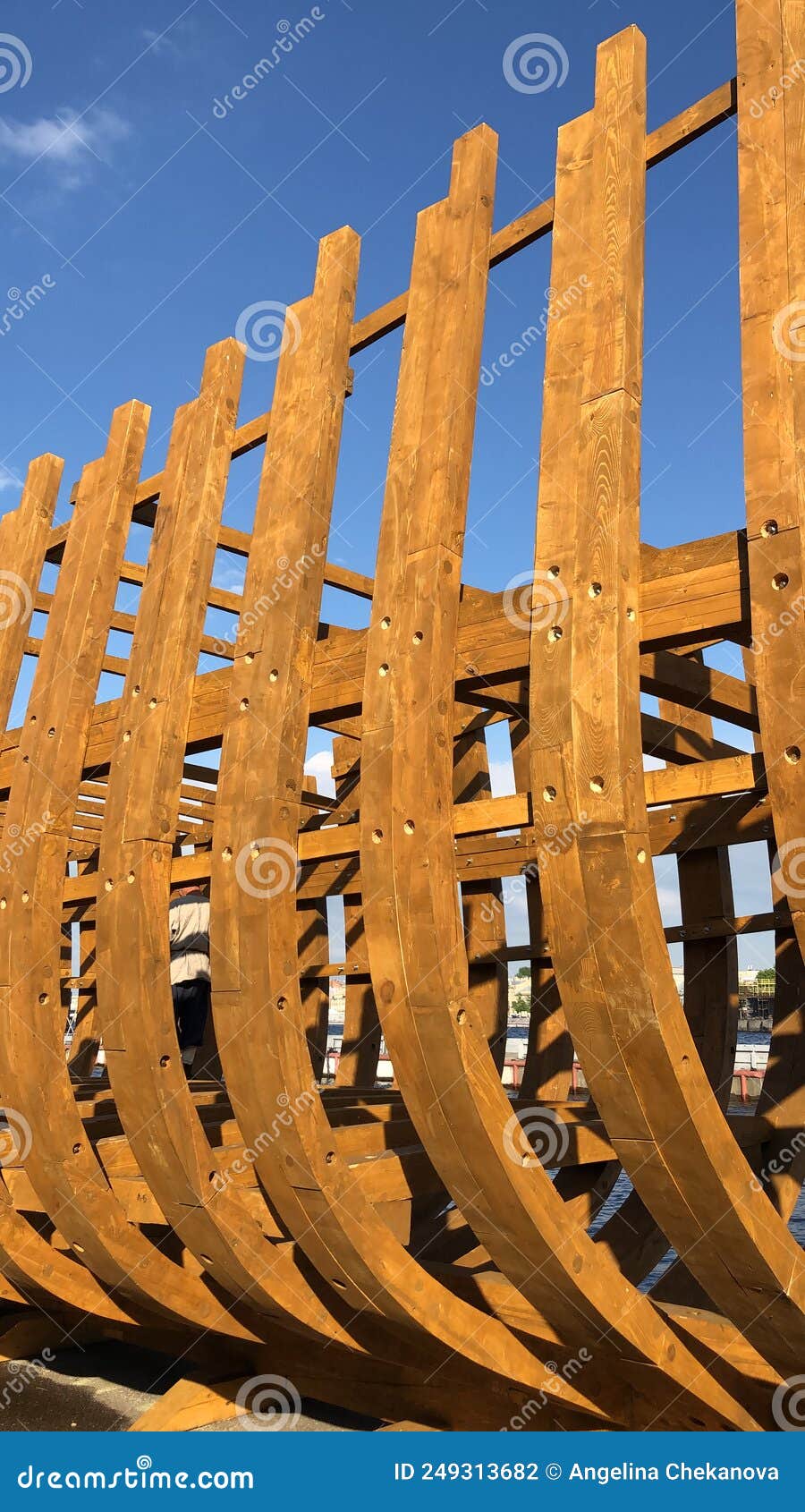 Wooden hull for the ship stock photo. Image of structure - 249313682