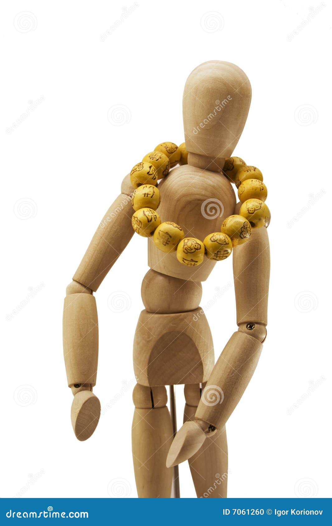 Wooden human dummy stock photo. Image of close, beads - 7061260