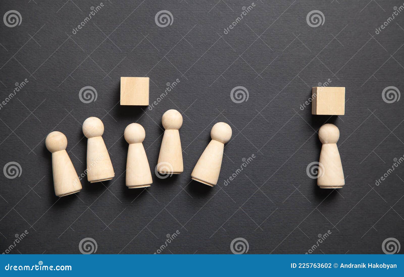 Wooden Human Figure with Cubes on the Black Background Stock Photo ...