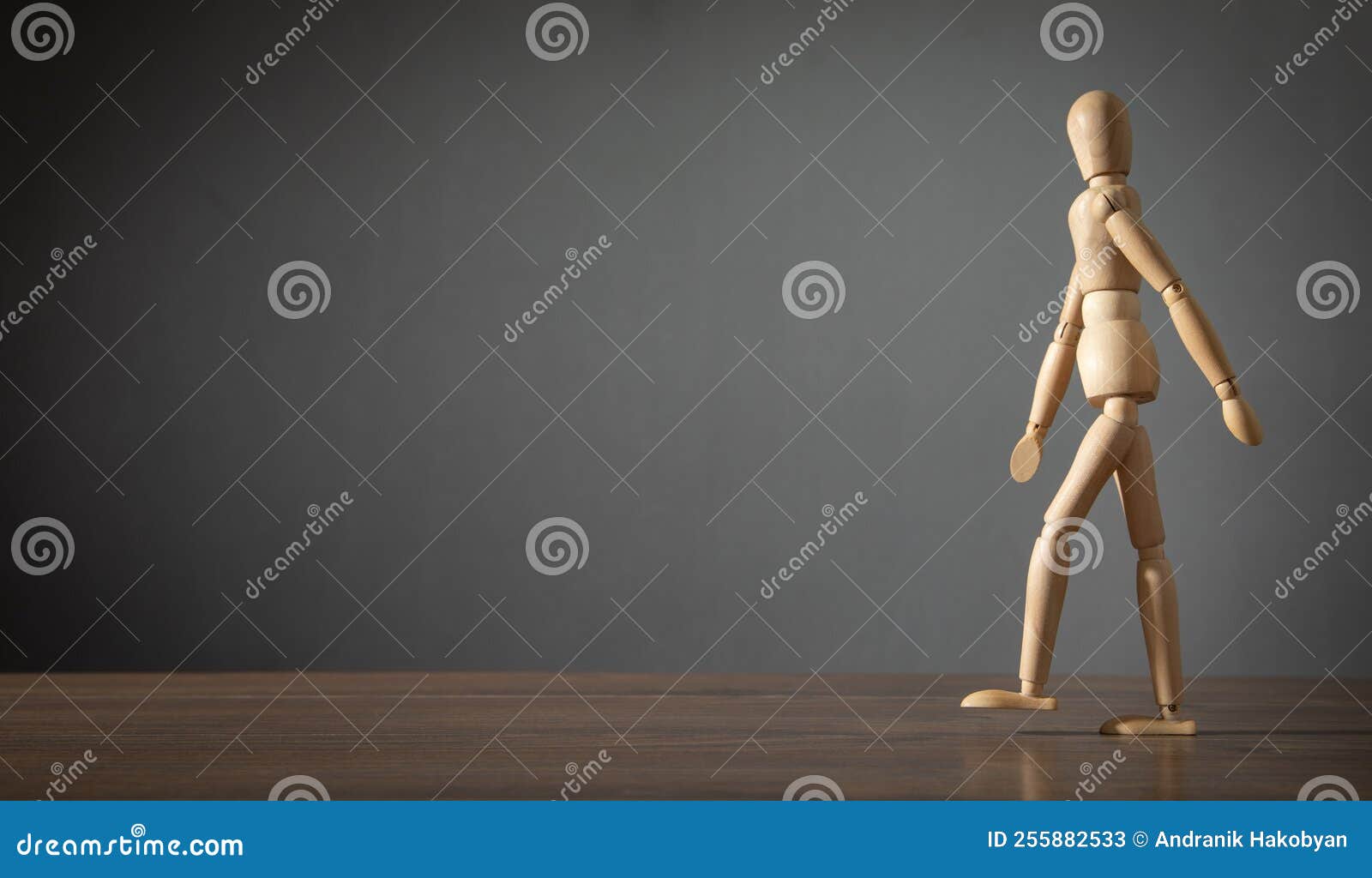 Wooden Human Figure on the Table Stock Image - Image of employee ...
