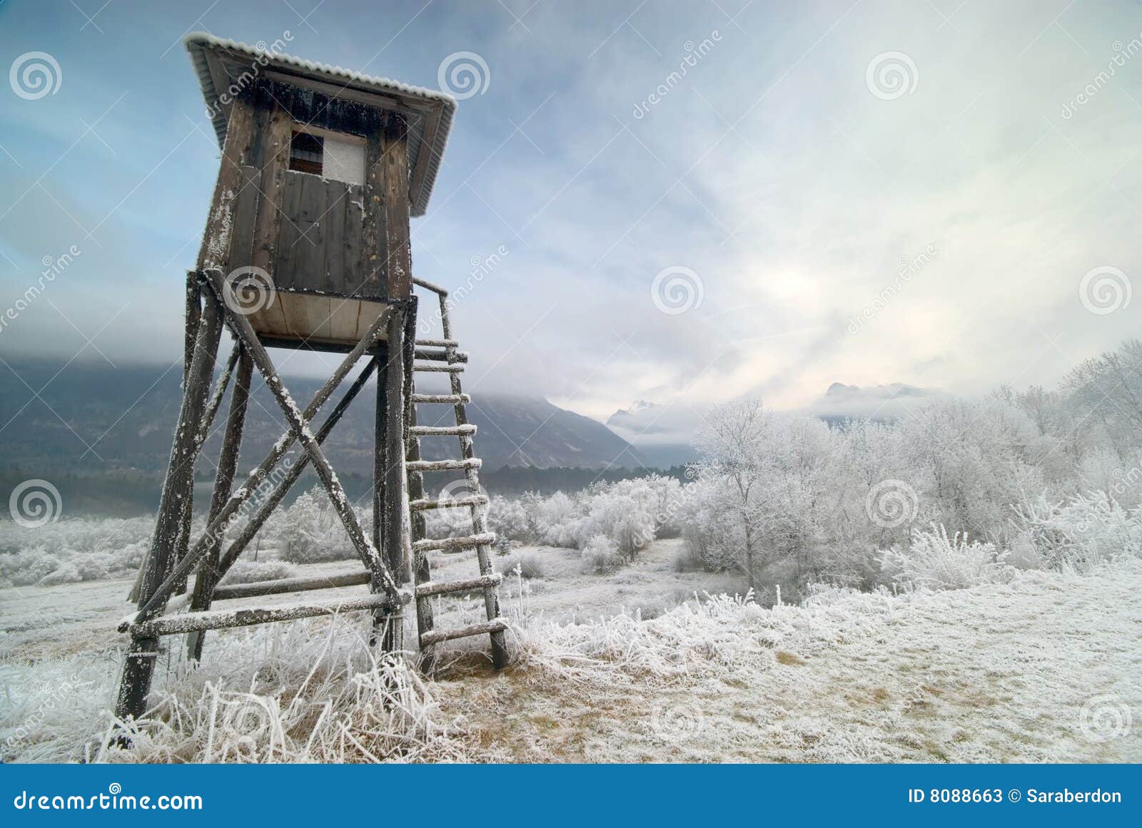 Wooden hunters tower stock image. Image of outdoors, nature - 8088663