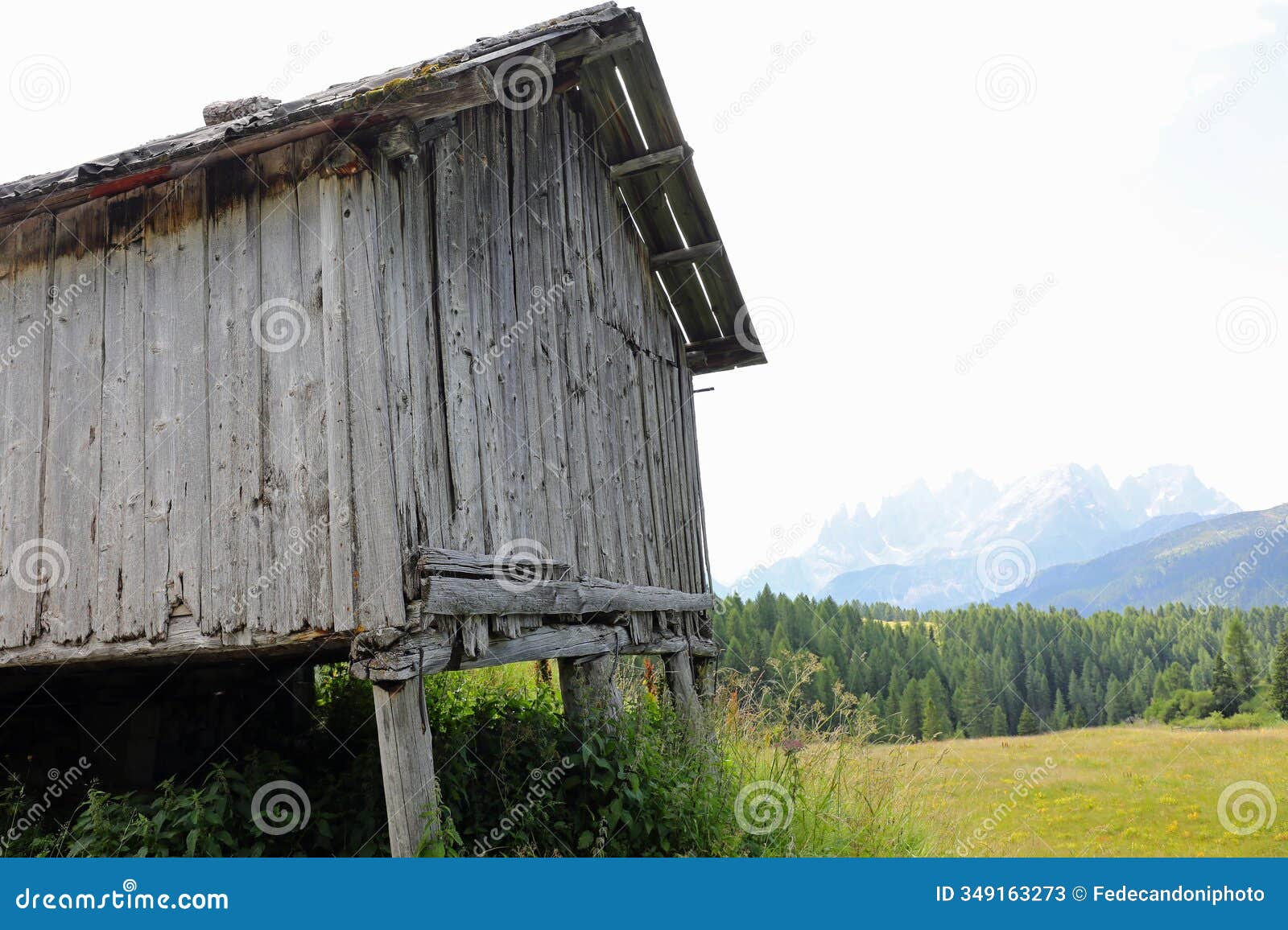 Wooden Hut Built with Stilt Construction Using Poles Embedded in the ...