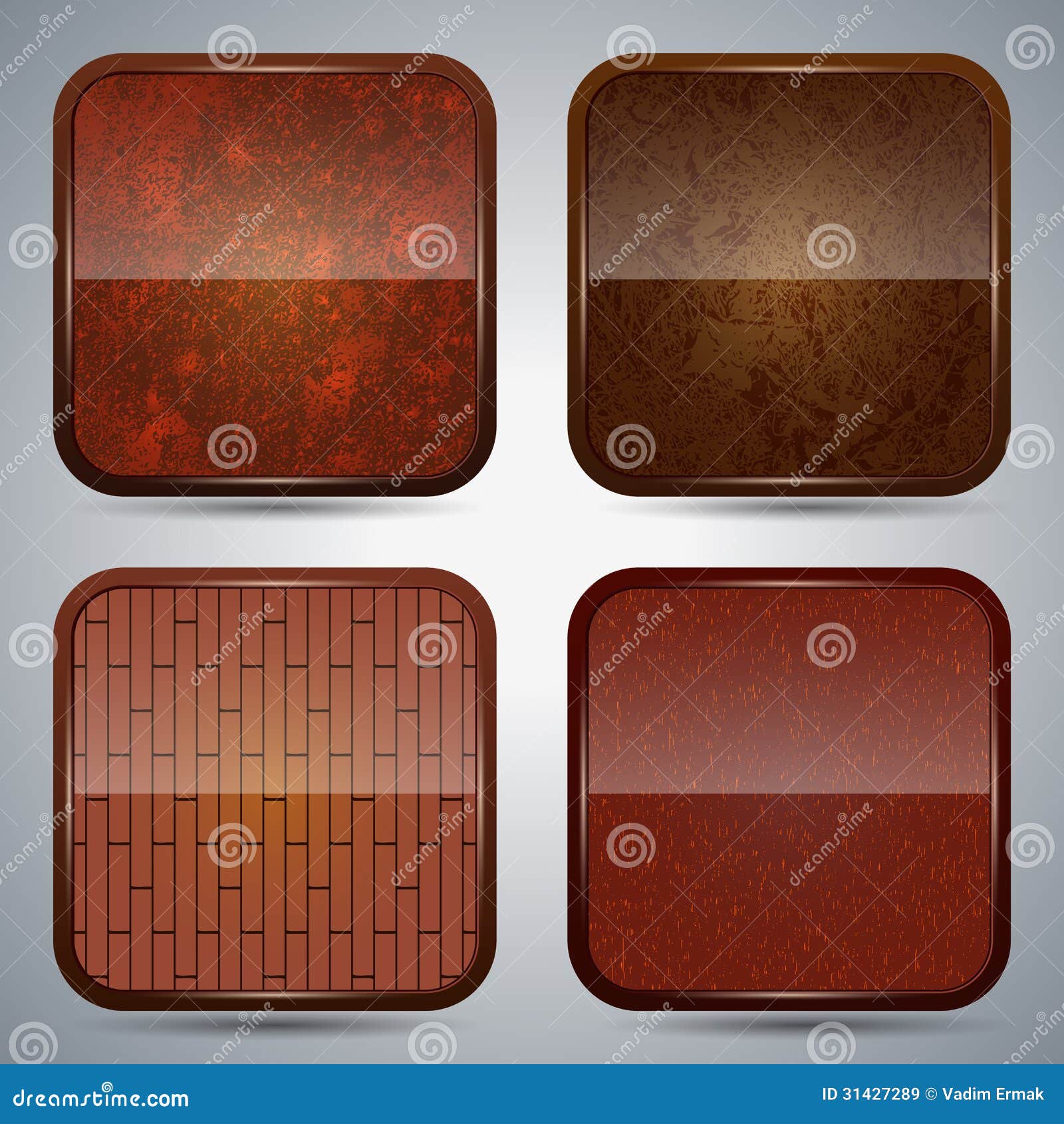 Wooden icon vector set stock vector. Illustration of border - 31427289