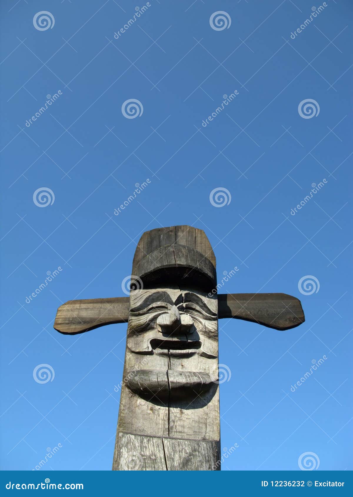 Wooden idol - Jangseung stock photo. Image of outdoor - 12236232