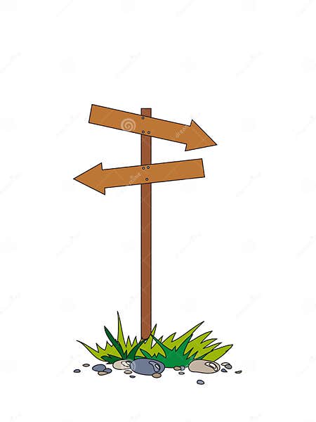 The Wooden Index on a Column Stock Vector - Illustration of board ...