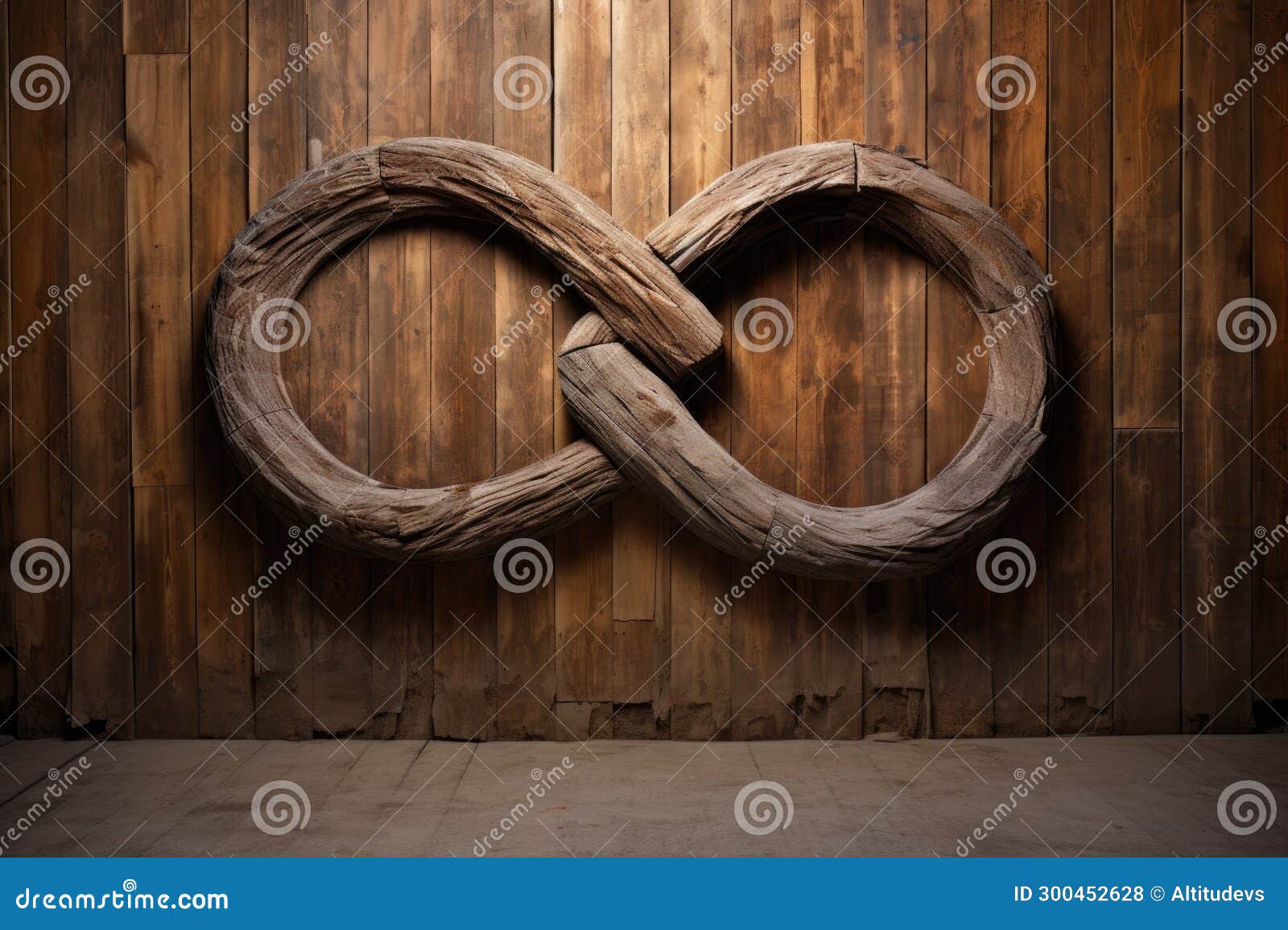A Wooden Infinity Symbol Against an Old Rustic Wall Stock Photo - Image ...
