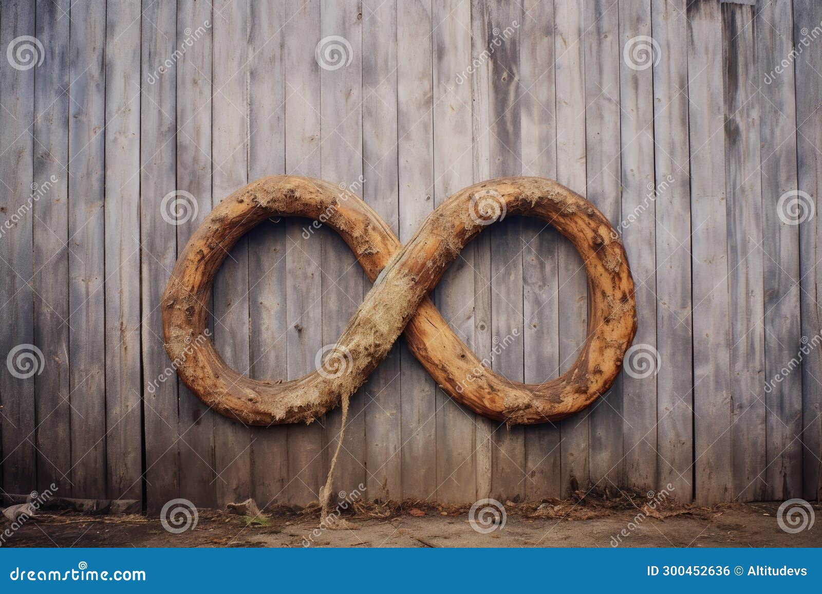 A Wooden Infinity Symbol Against an Old Rustic Wall Stock Photo - Image ...