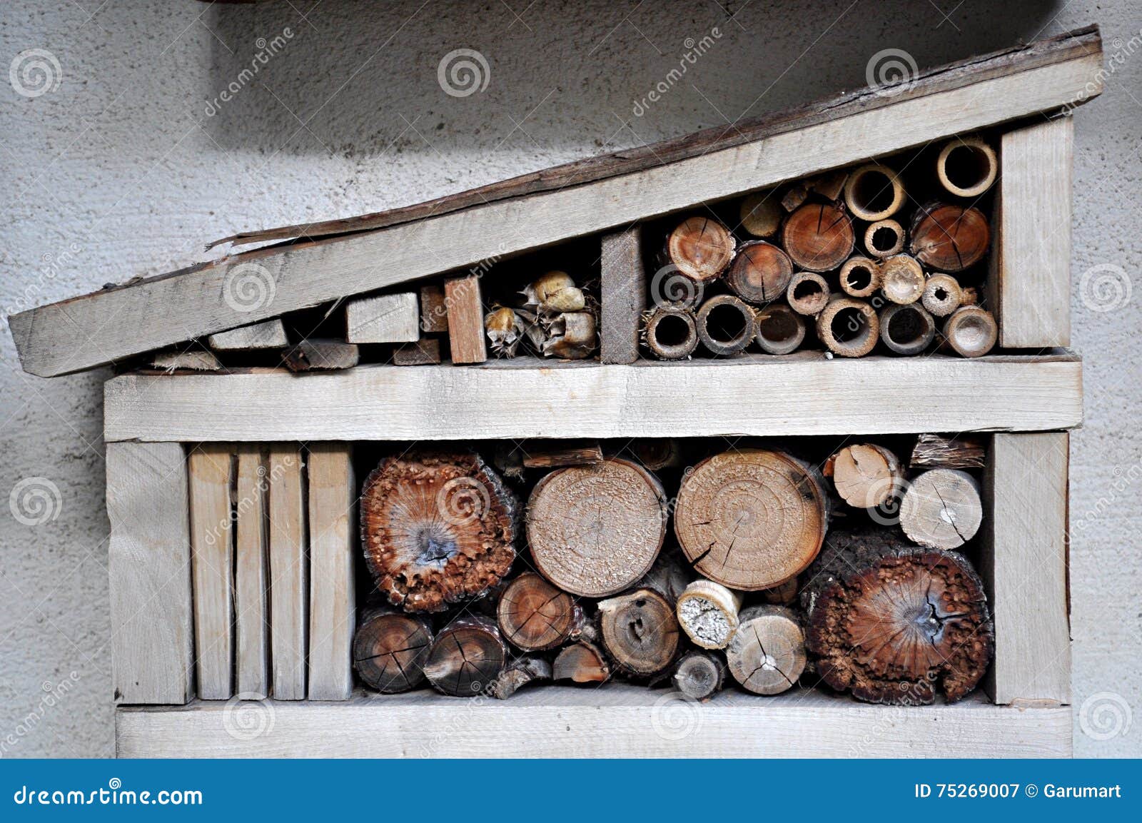 Wooden insects hotel stock image. Image of protection - 75269007