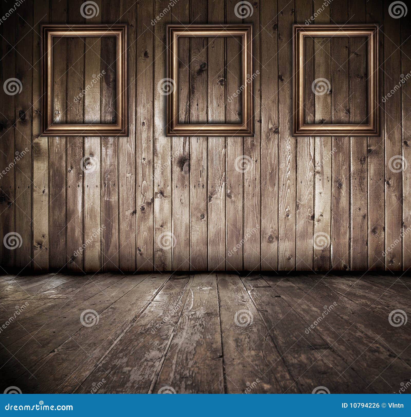 Wooden Interior with Frames Stock Photo - Image of interior, exhibition ...