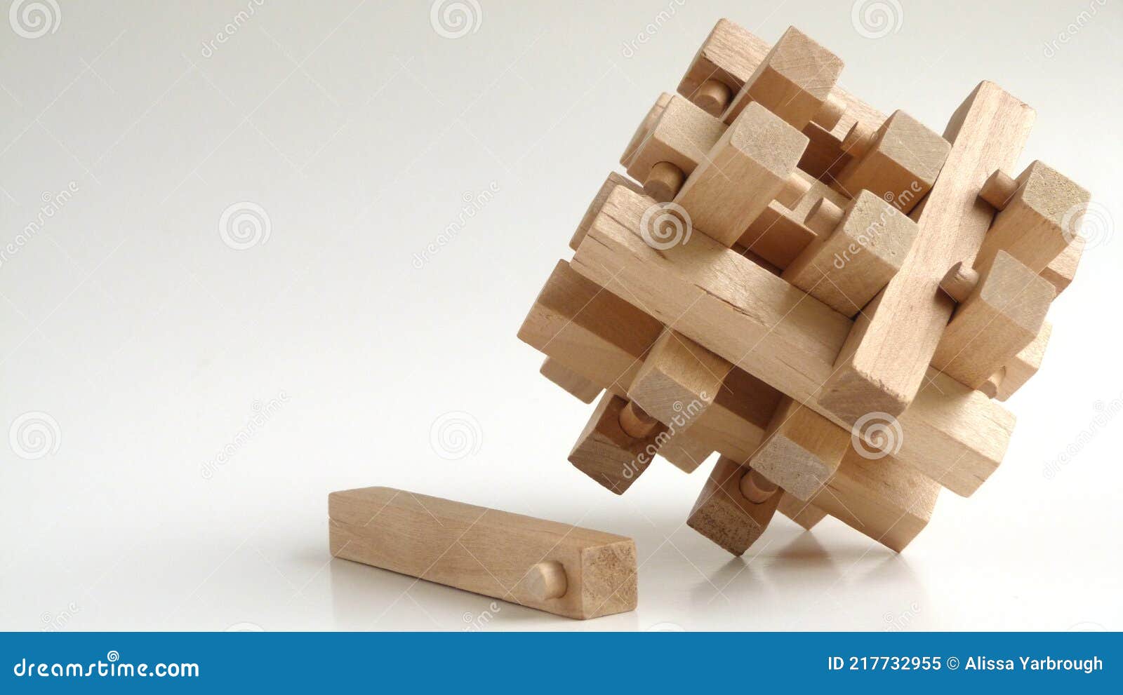 A Wooden Interlocking Burr Puzzle with Piece Missing Stock Image ...