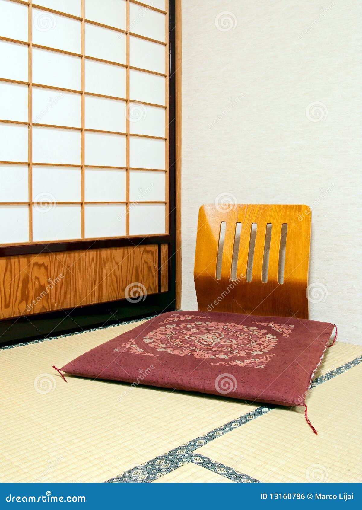 Wooden japanese chair stock photo. Image of kanji, temple - 13160786