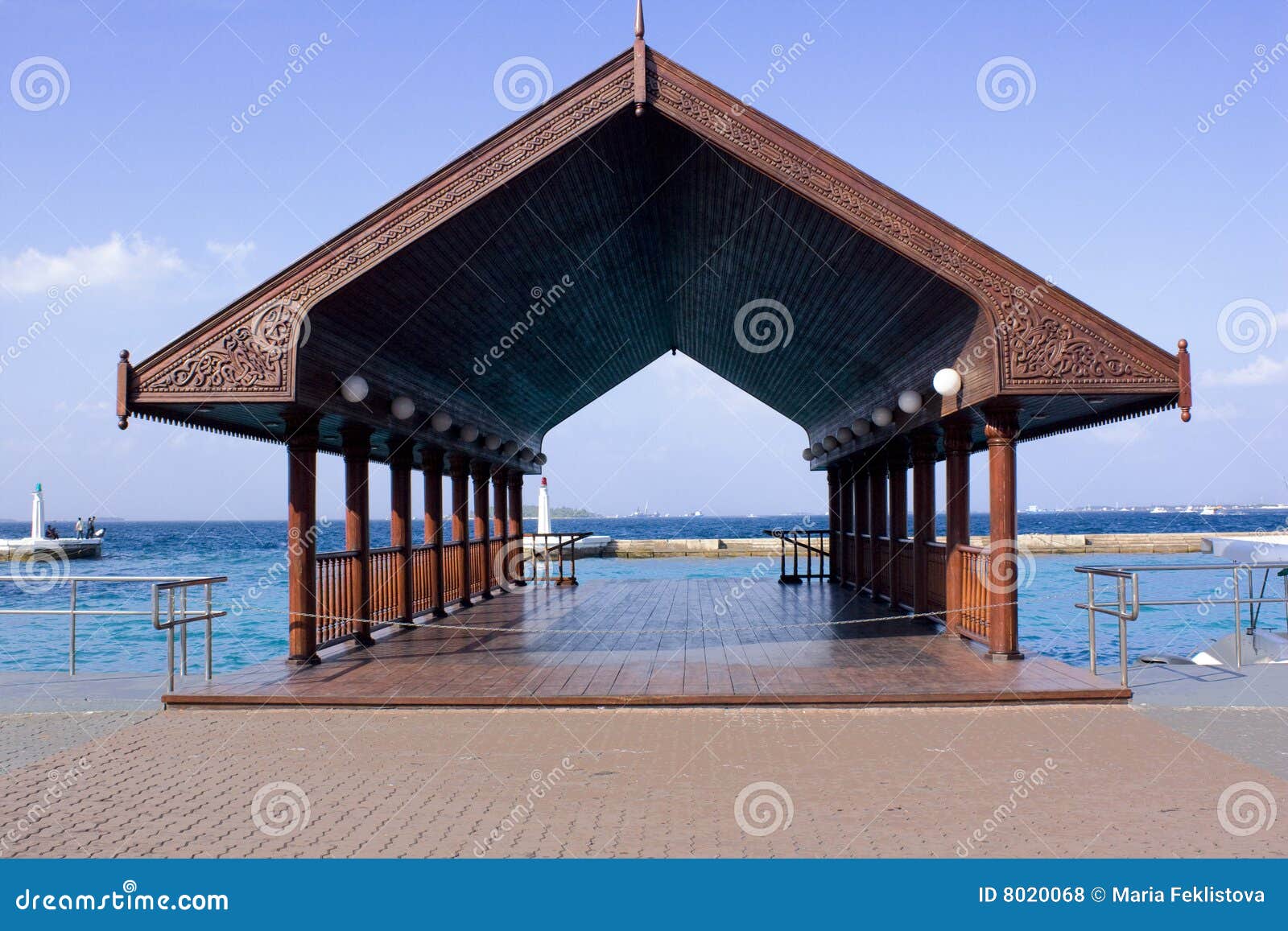 Wooden jetty. stock photo. Image of wooden, wood, fretwork - 8020068