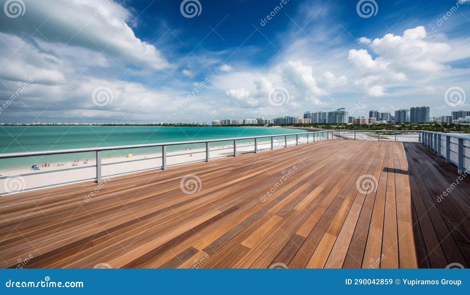 Wooden Jetty on Blue Water, Nature Architecture in Summer Generated by ...