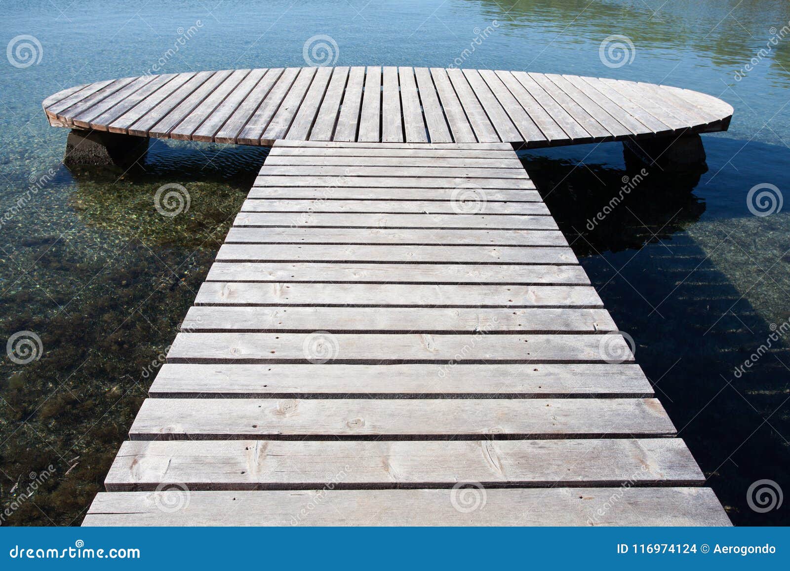 Wooden Jetty with Round End Stock Photo - Image of destination, bridge ...