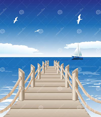 Wooden jetty stock vector. Illustration of boardwalk - 30732718