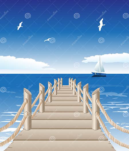 Wooden jetty stock vector. Illustration of boardwalk - 30732718