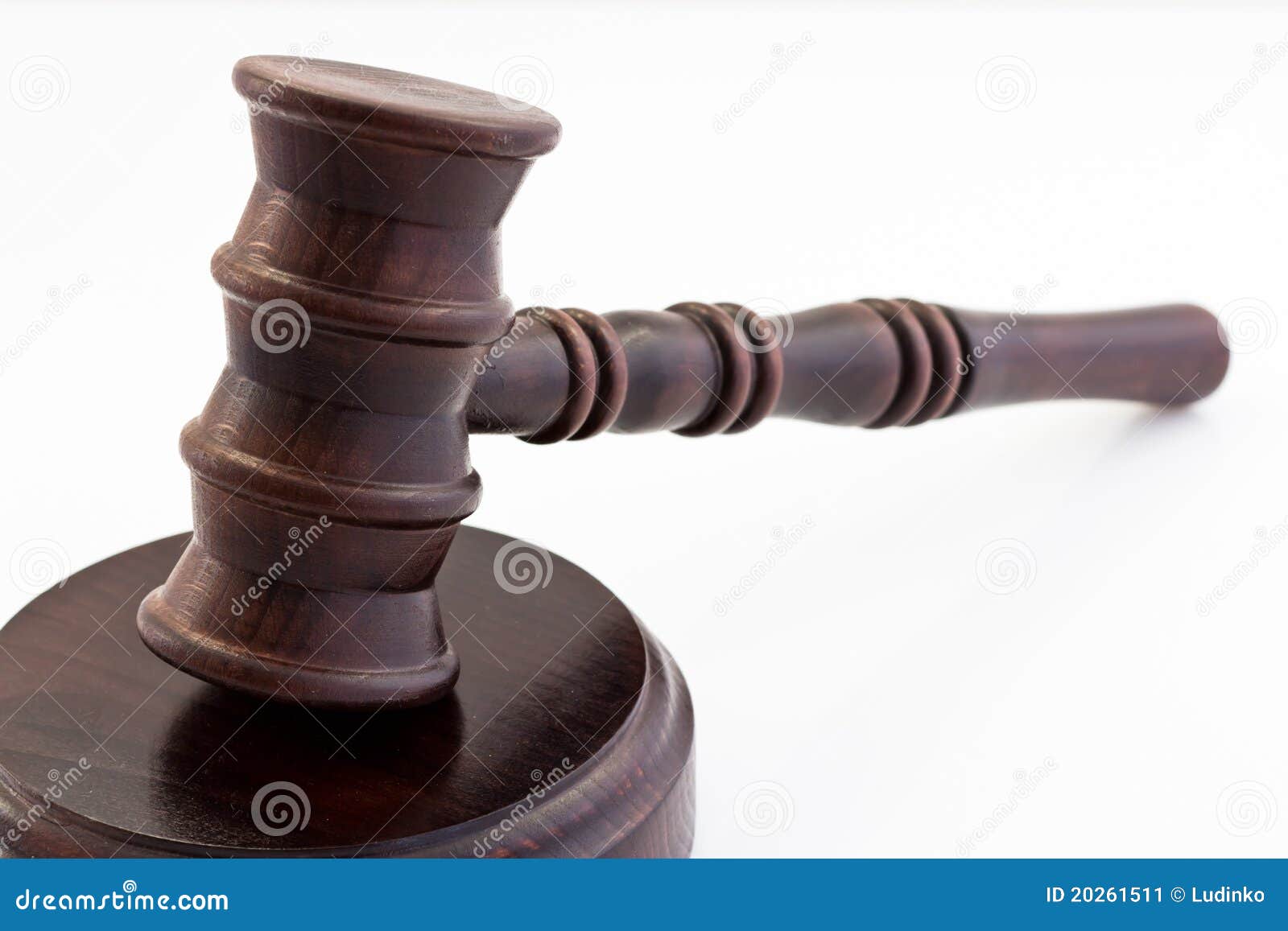 Wooden Judge`s Gavel. Weight Of Justice. A Modern Law Office. Blue ...