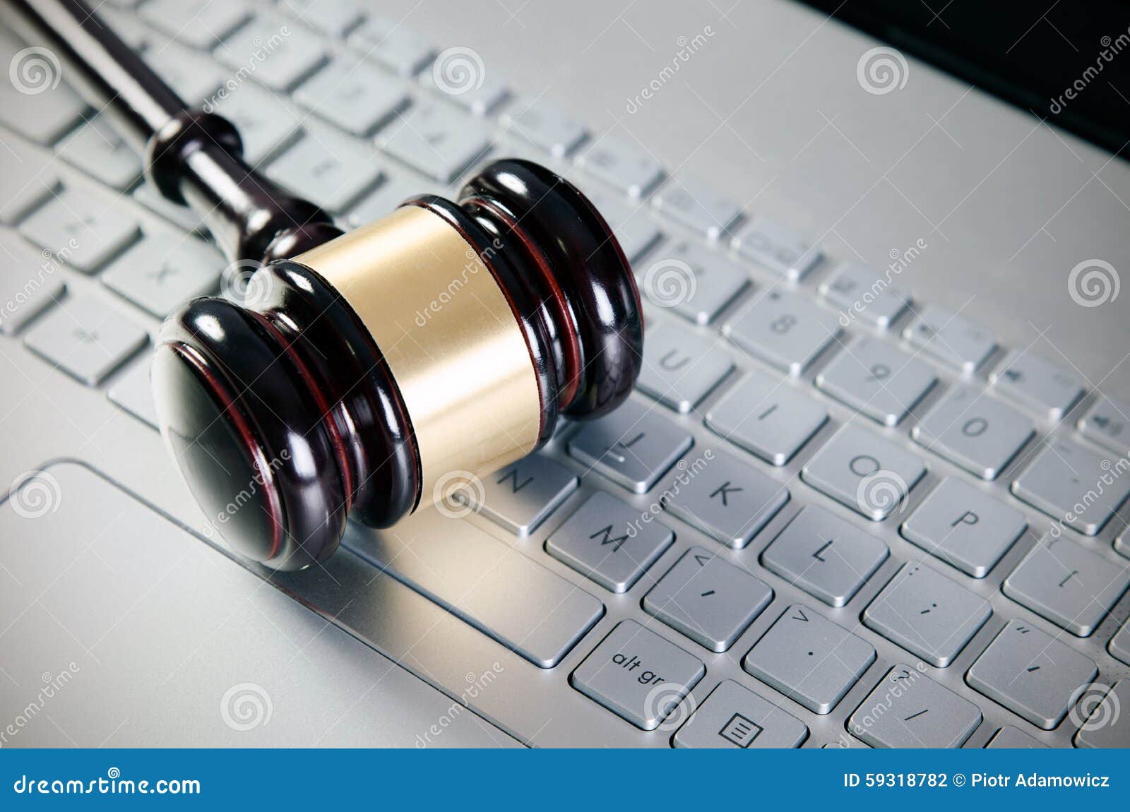 Wooden Judge Hammer on Laptop Computer Stock Photo - Image of internet ...