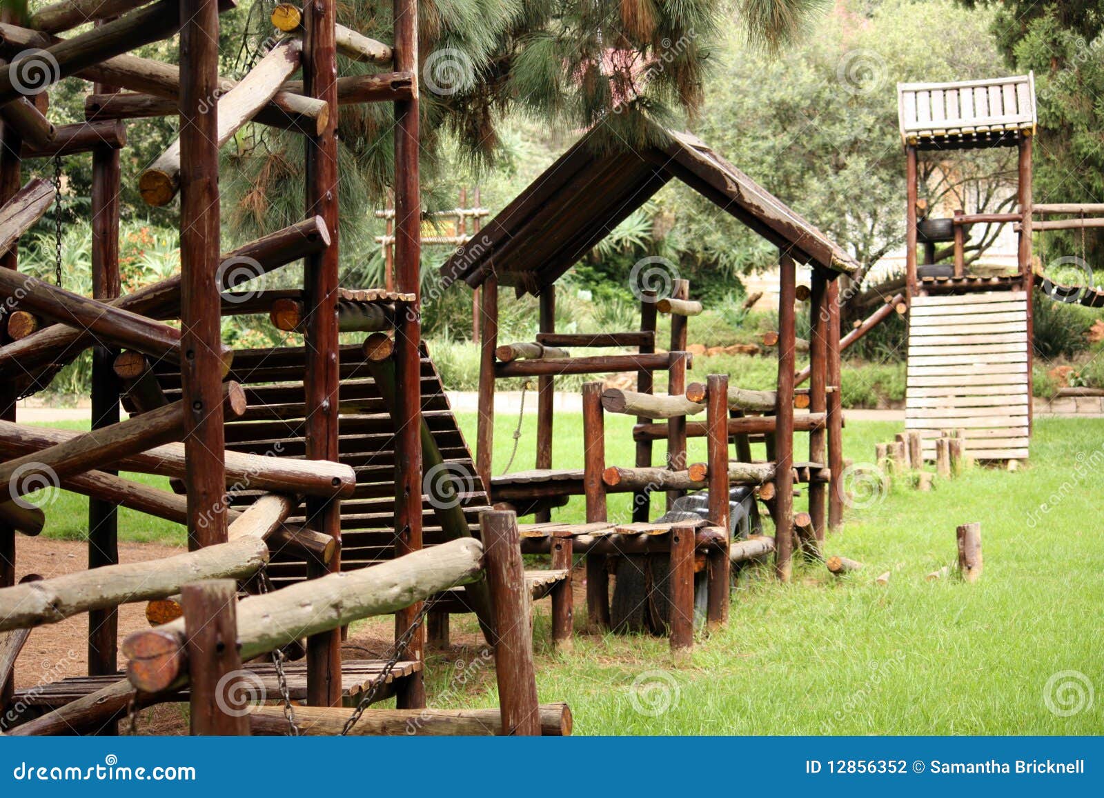 Wooden Kids Playground stock photo. Image of human, park - 12856352