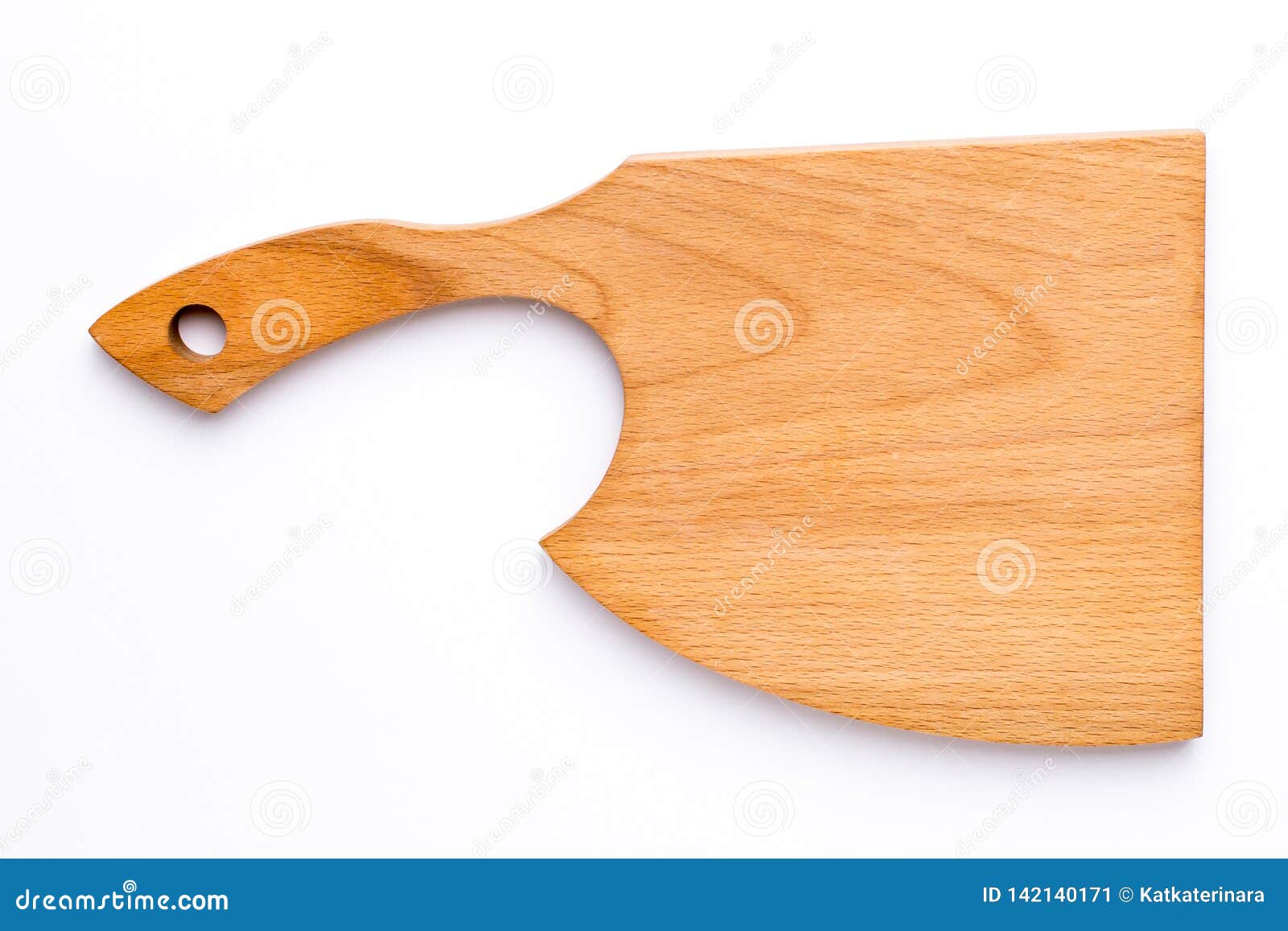 Wooden Kitchen Board on a White Background Top View Stock Image - Image ...