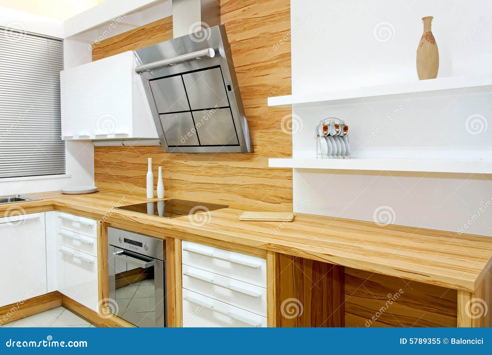 Wooden kitchen horizontal stock image. Image of contemporary - 5789355
