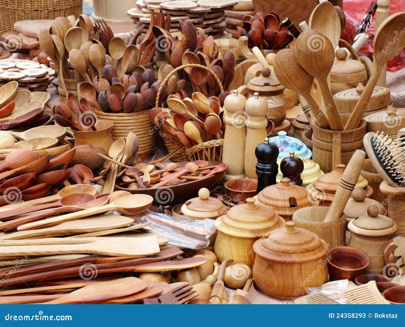 Wooden kitchen instruments stock image. Image of brown - 24358293
