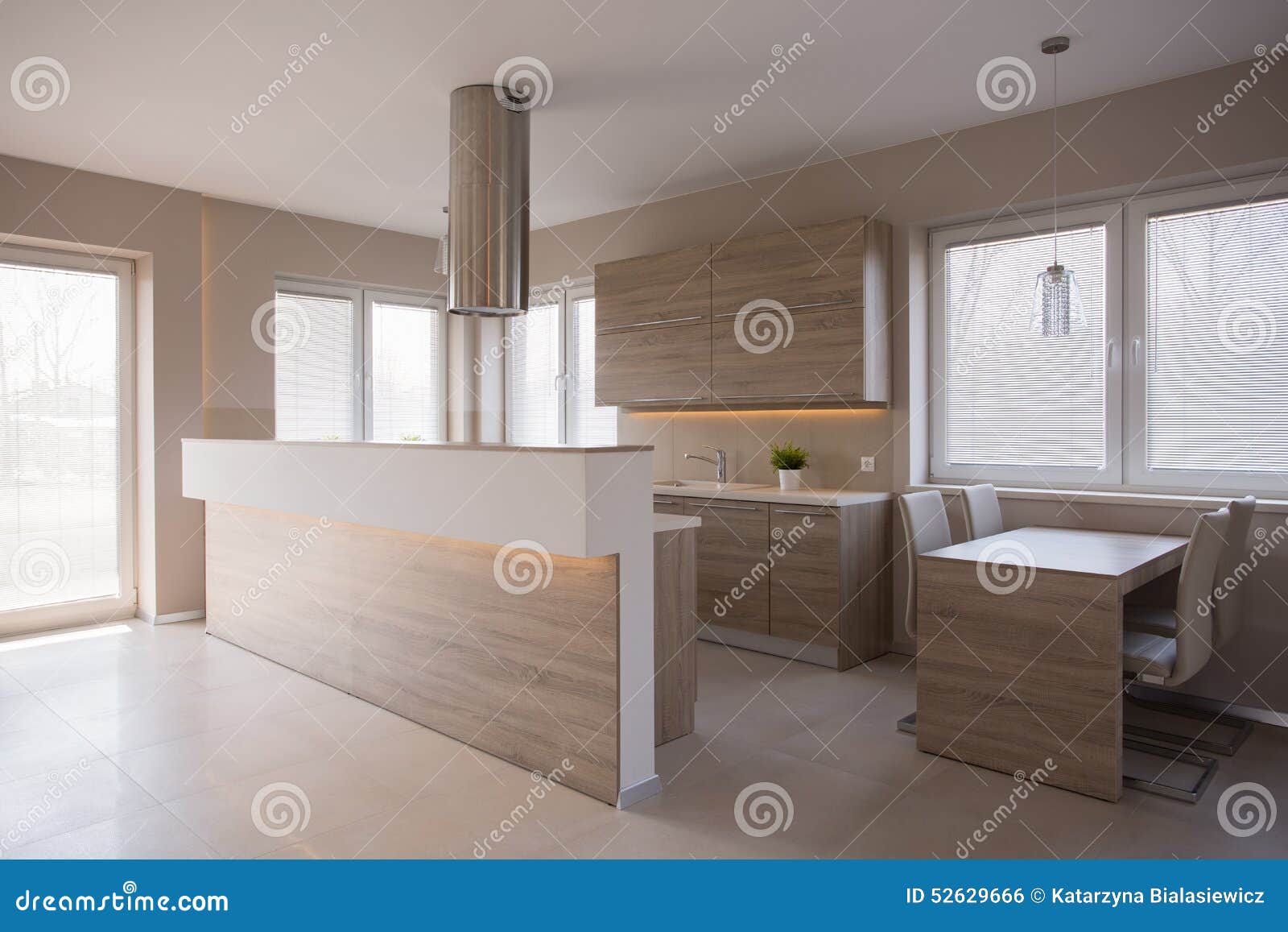 Wooden Kitchen in Luxury House Stock Photo - Image of luxury, estate ...