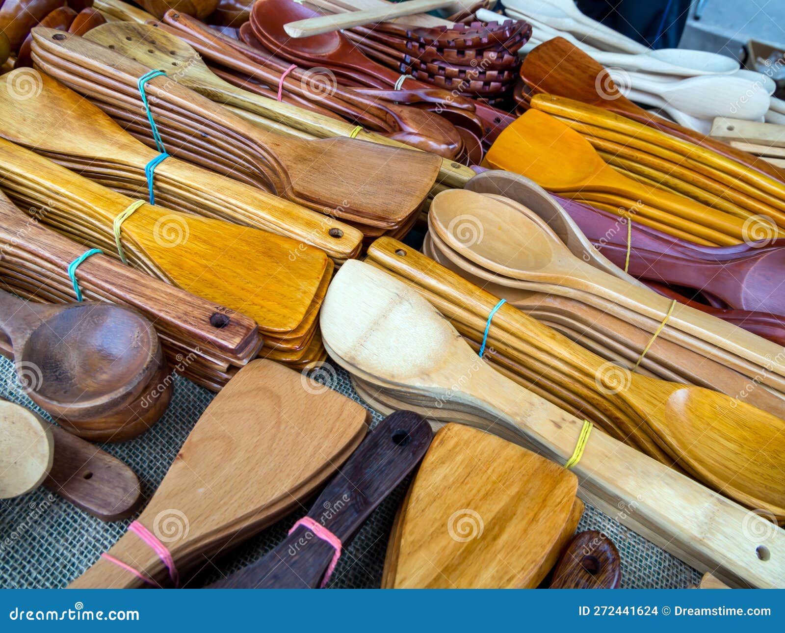 Wooden Kitchen Spatulas of Different Types Stock Photo - Image of craft ...