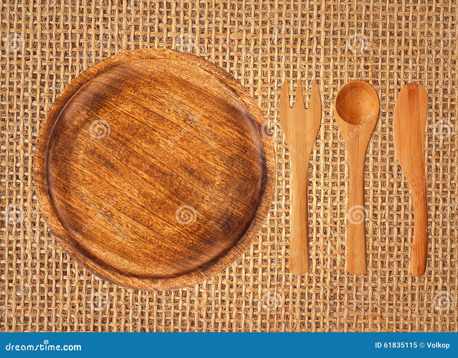 Wooden Kitchen Utensils Over Linen Texture Stock Image - Image of still ...