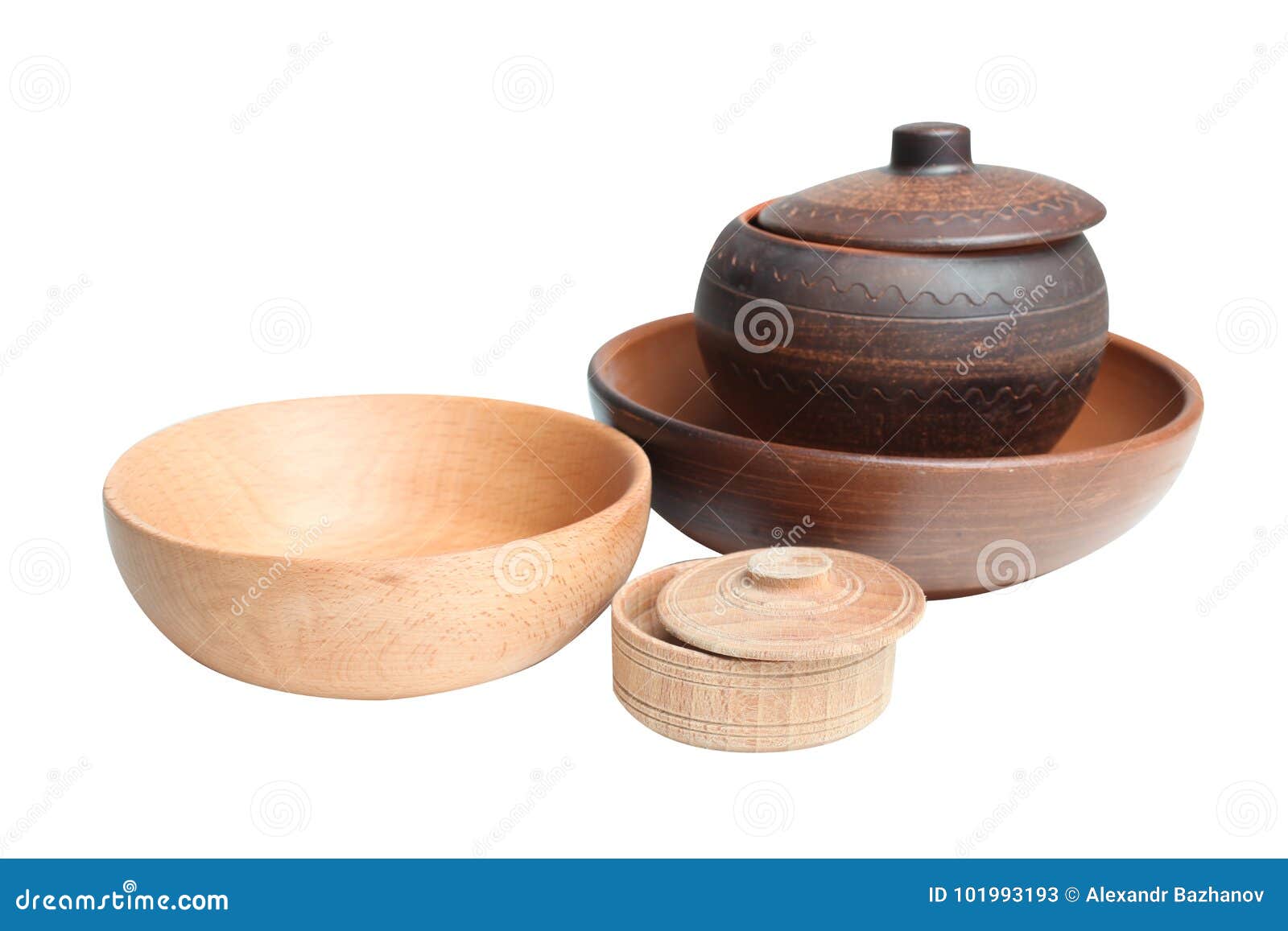 Wooden kitchen ware stock image. Image of round, deep - 101993193
