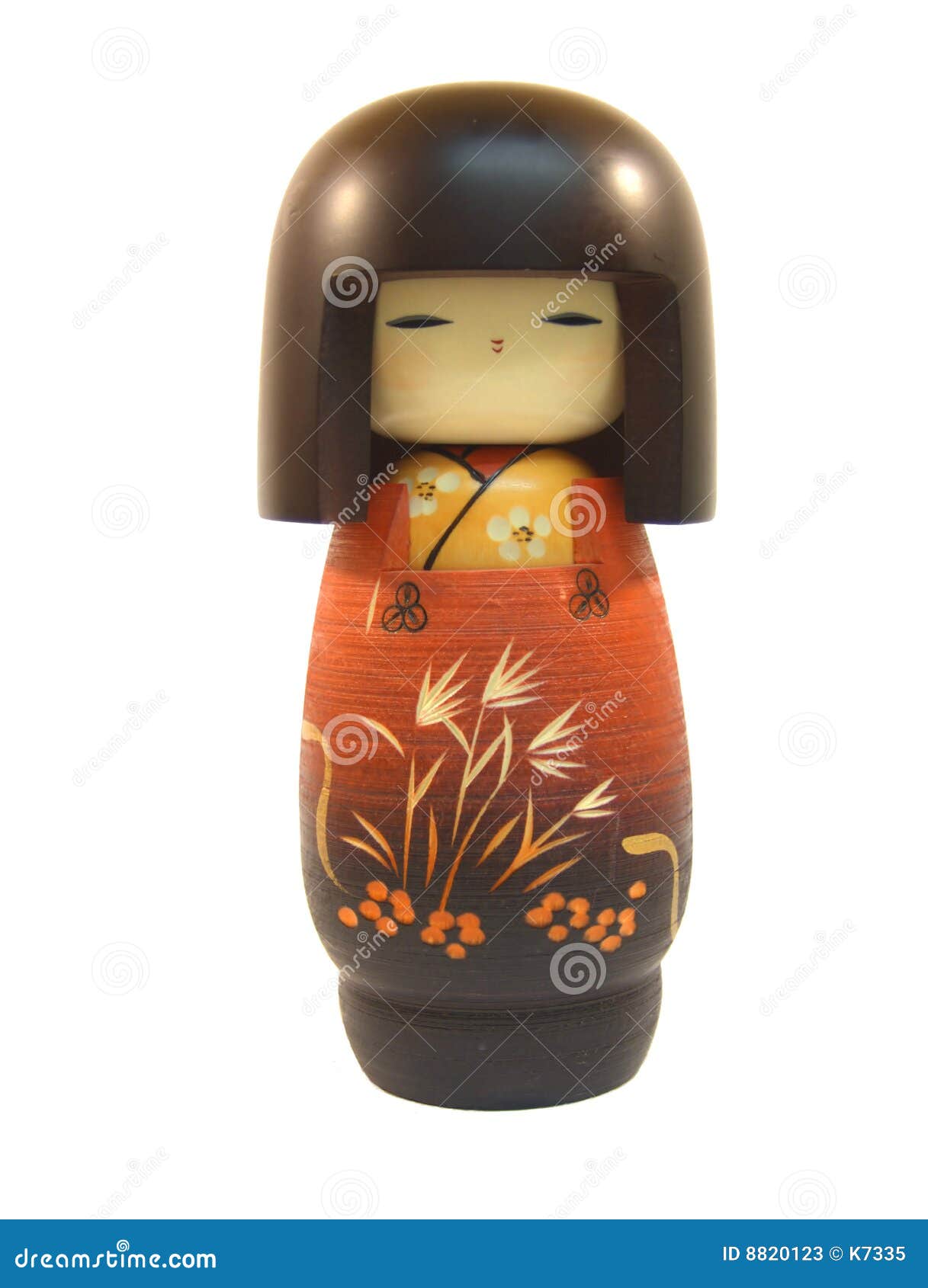 Wooden Kokeshi Doll stock image. Image of floral, woman - 8820123