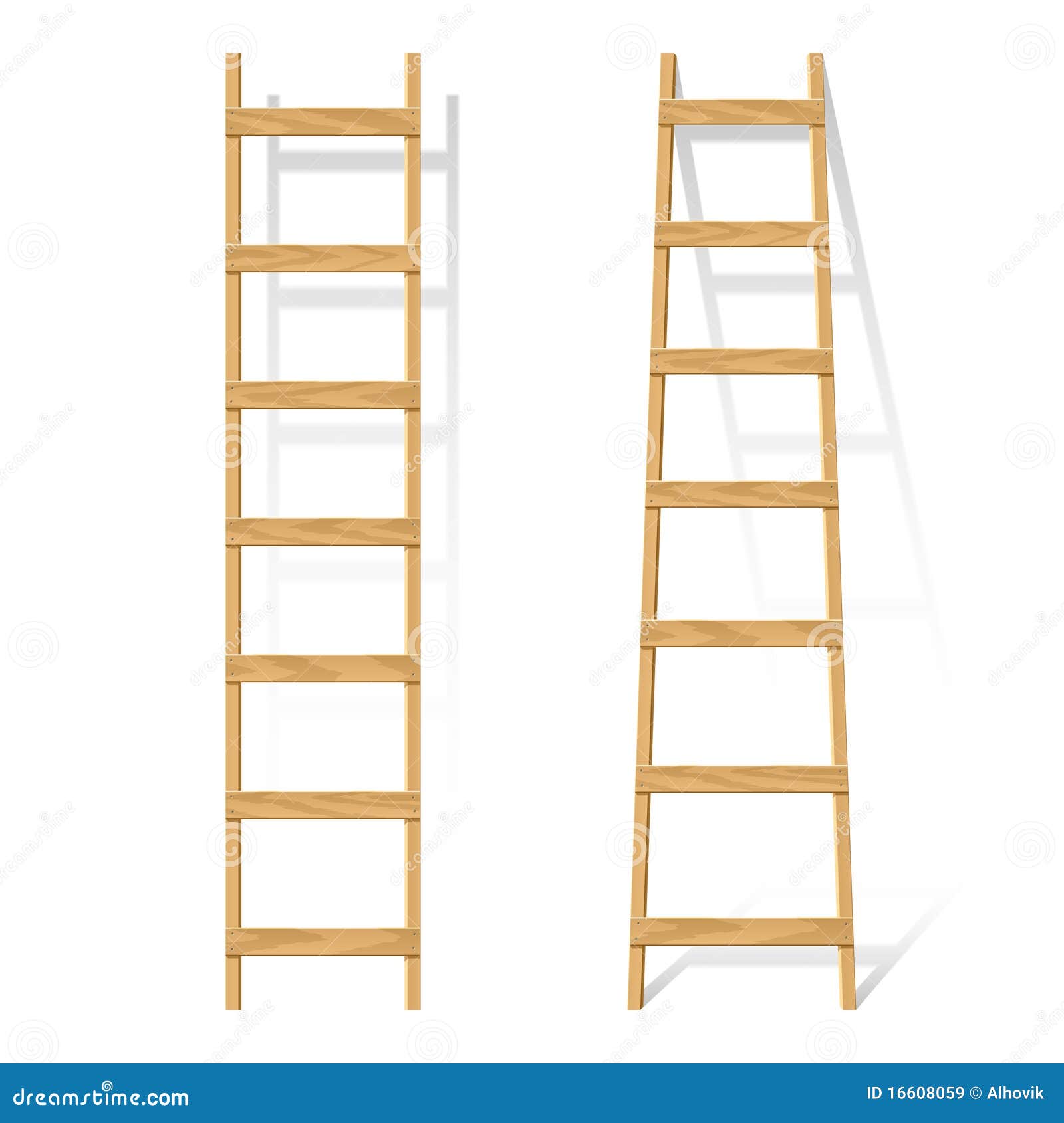 Wooden Ladder To The Attic Vector Illustration Isolated On White ...