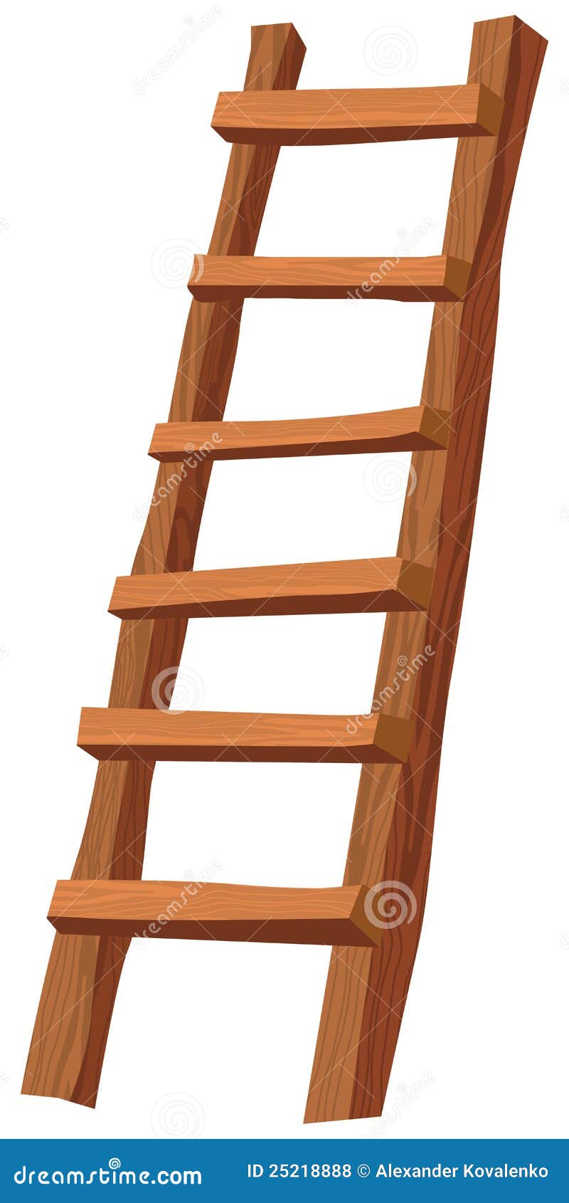 Wooden ladder stock vector. Illustration of rescue, cartoon - 25218888