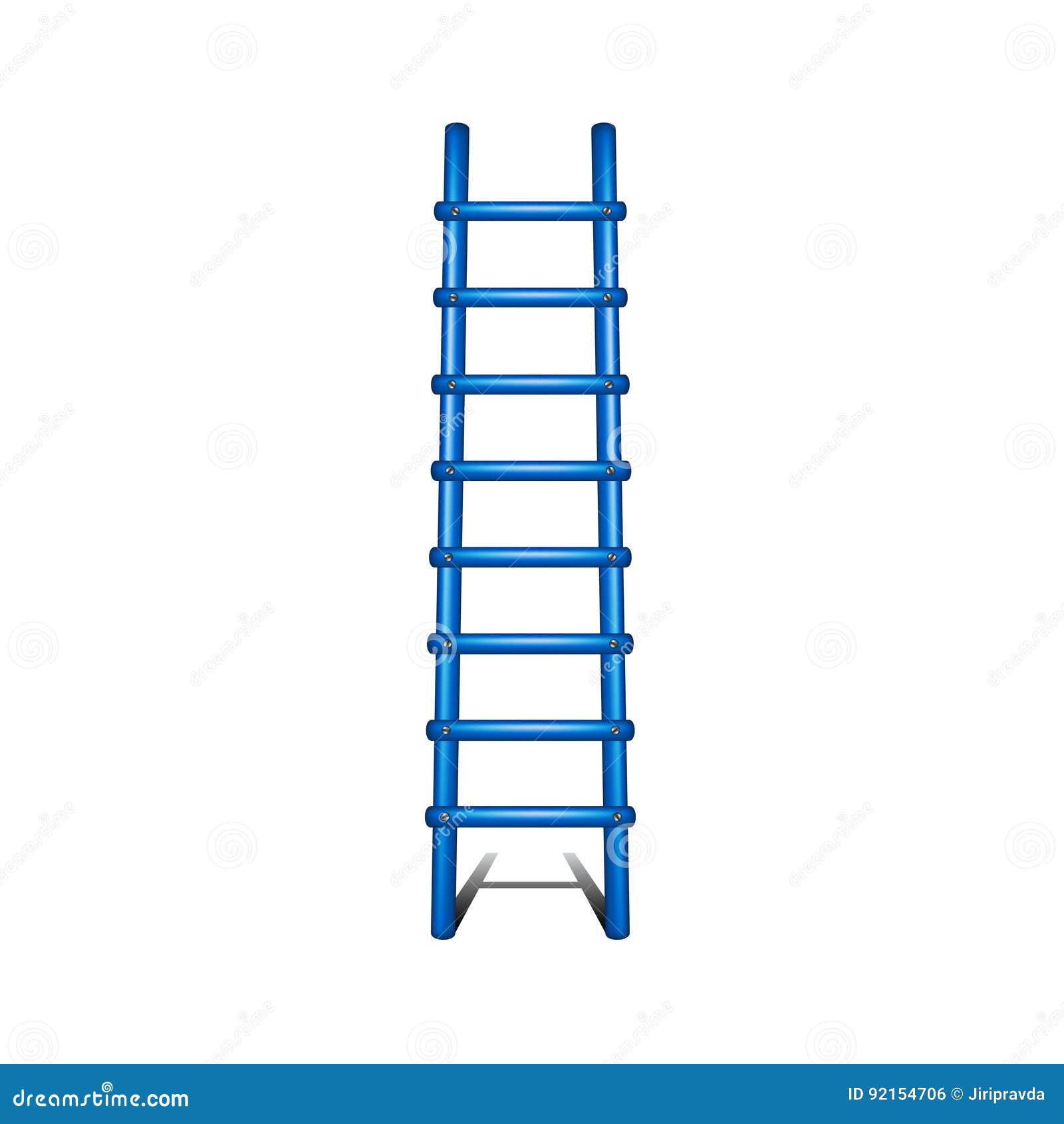 Wooden Ladder in Blue Design with Shadow Leading Up Stock Vector ...