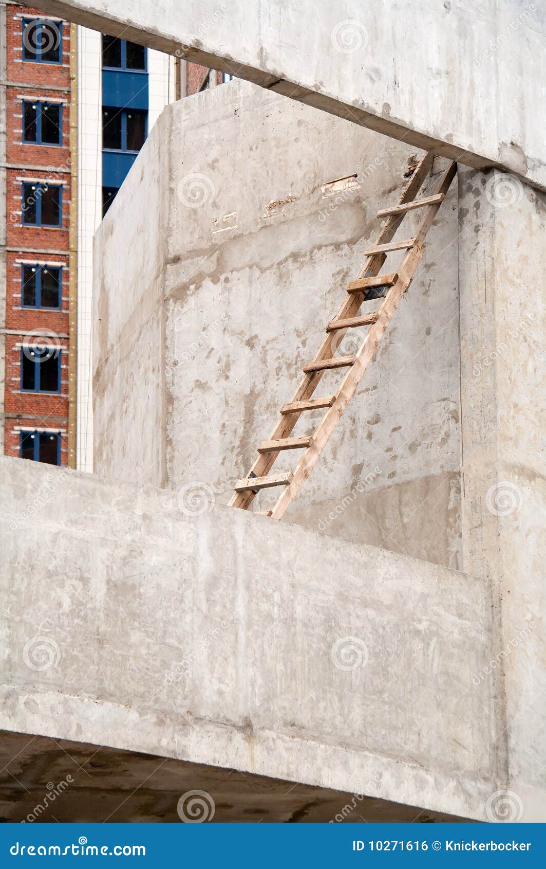 Wooden Ladder at a Construction Site Stock Photo - Image of ladder ...