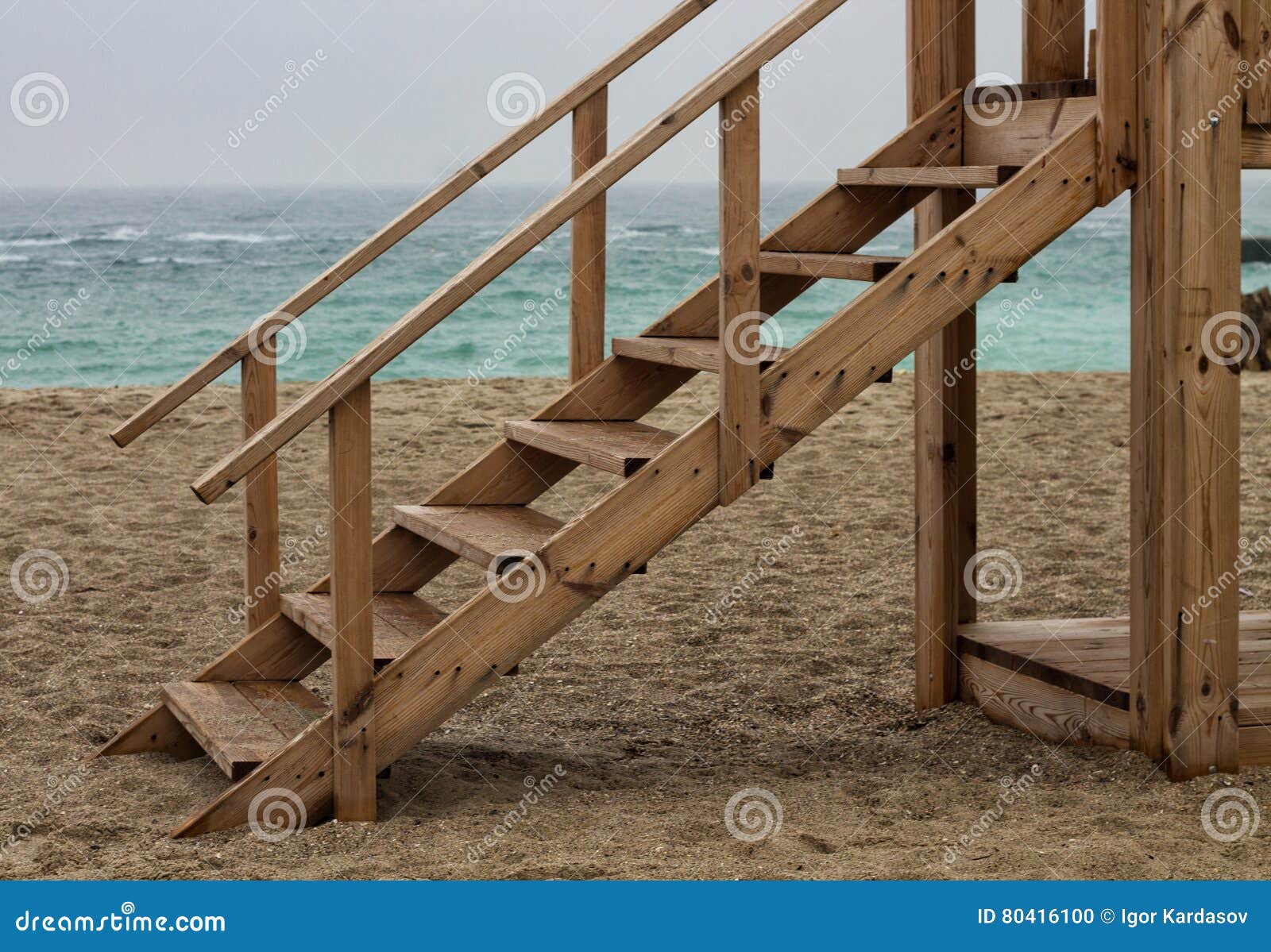 Wooden Ladder beside the Sea Stock Photo - Image of landscape, steps ...