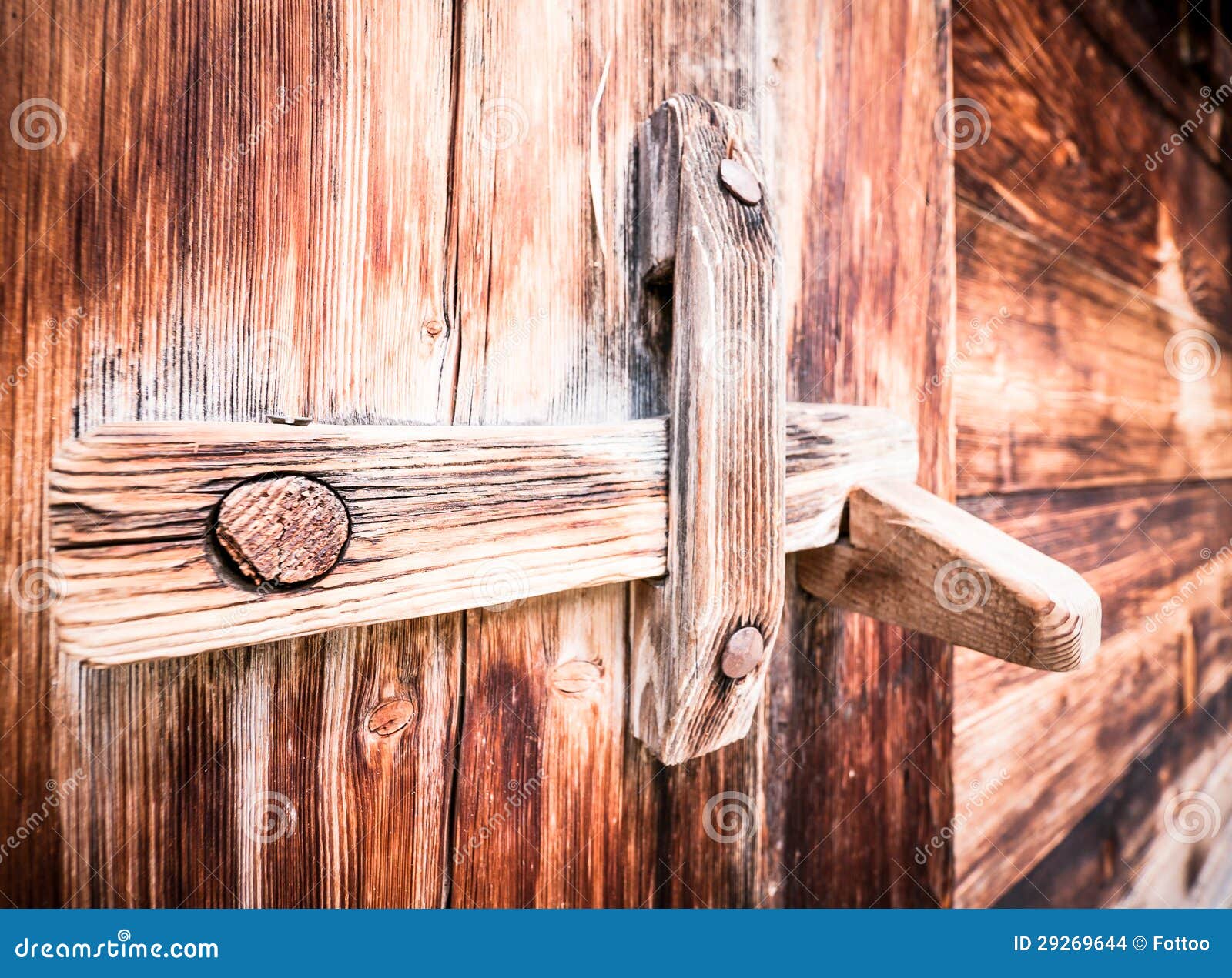 Wooden latch stock photo. Image of entrance, closeup - 29269644