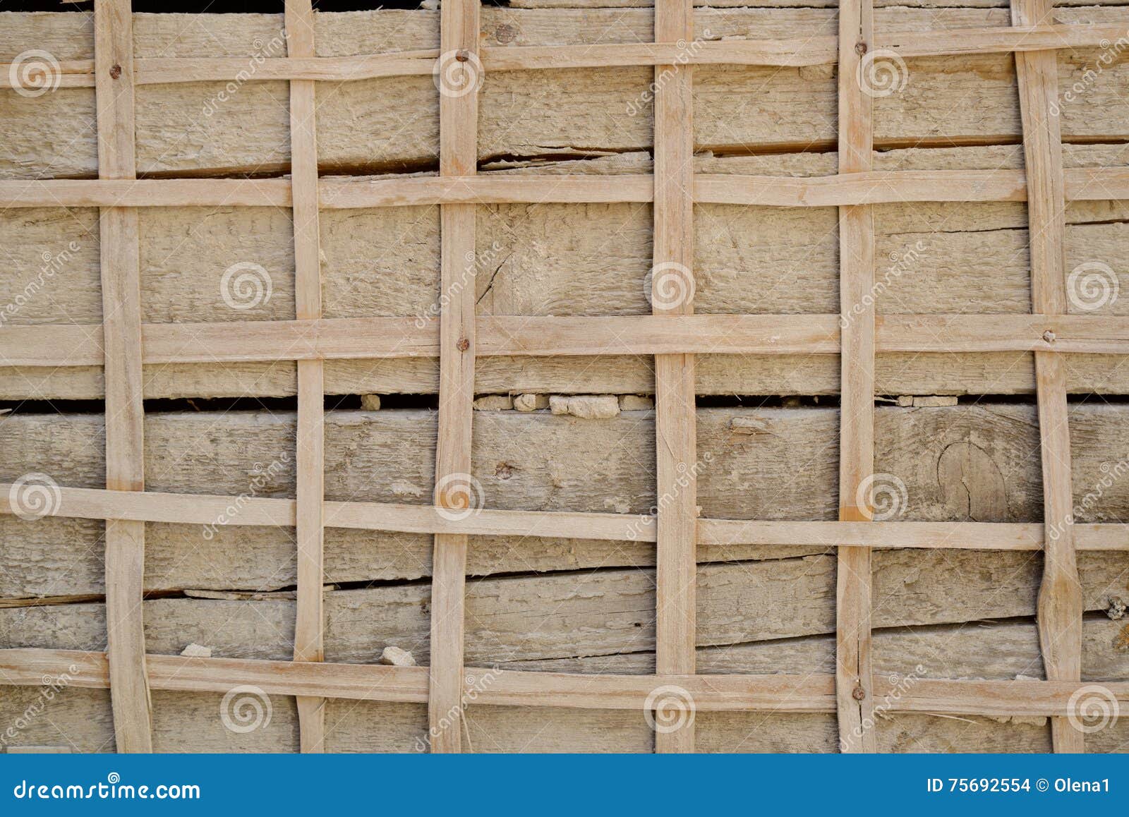 Wooden lath on the wall stock photo. Image of wall, wooden - 75692554
