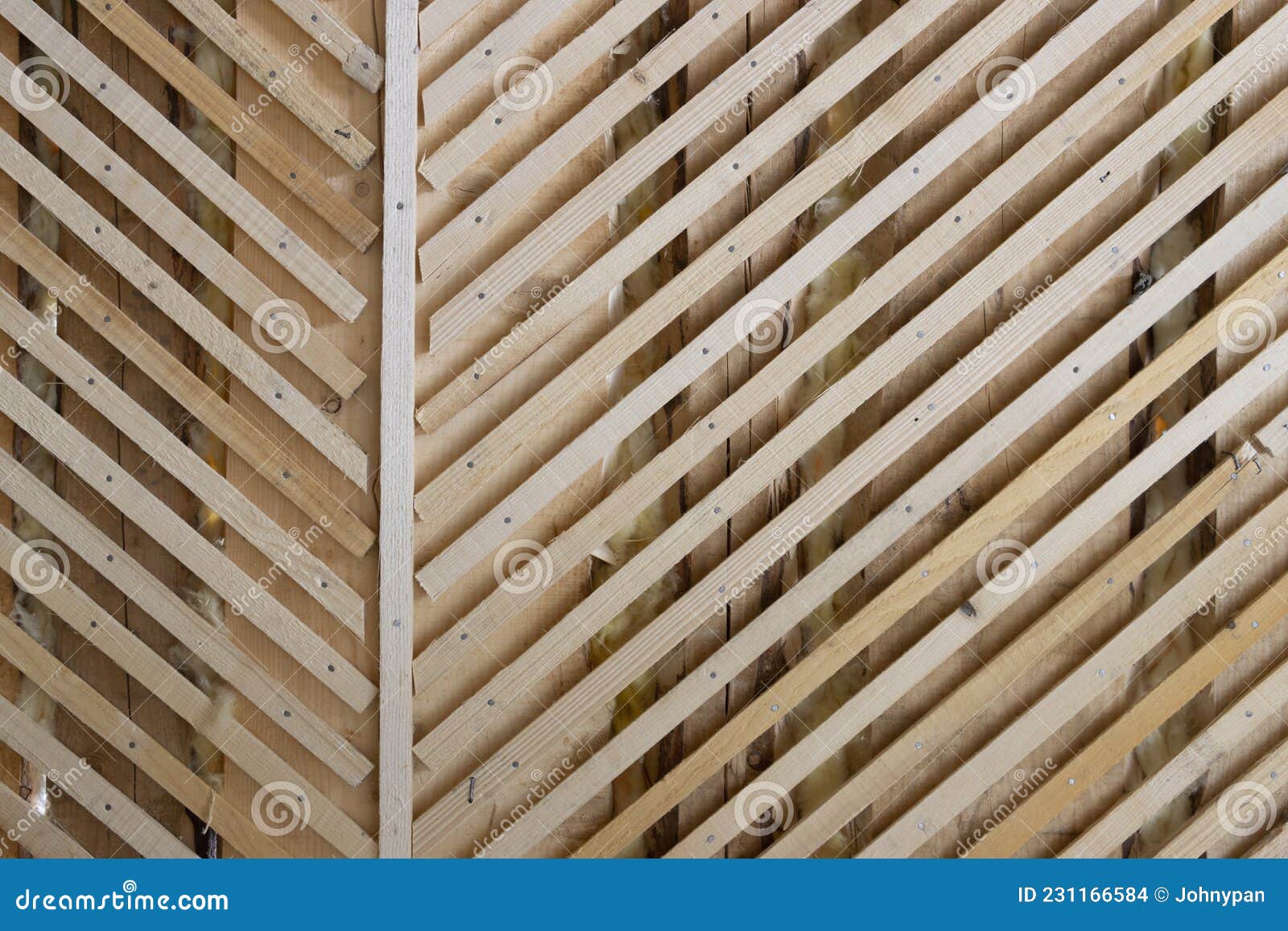 Wooden laths for new house stock photo. Image of panel - 231166584