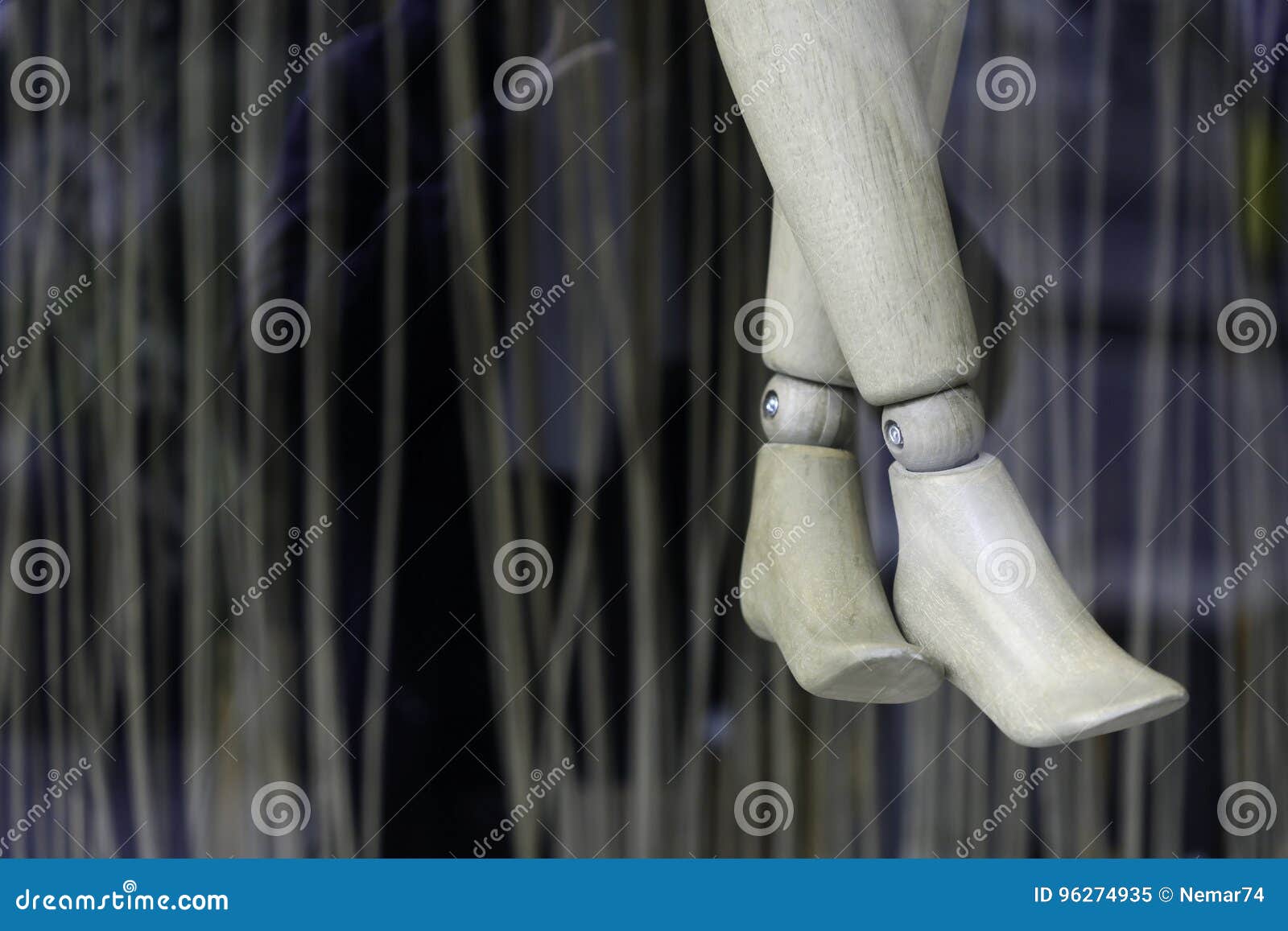 Wooden legs of dummy stock image. Image of single, dummy - 96274935