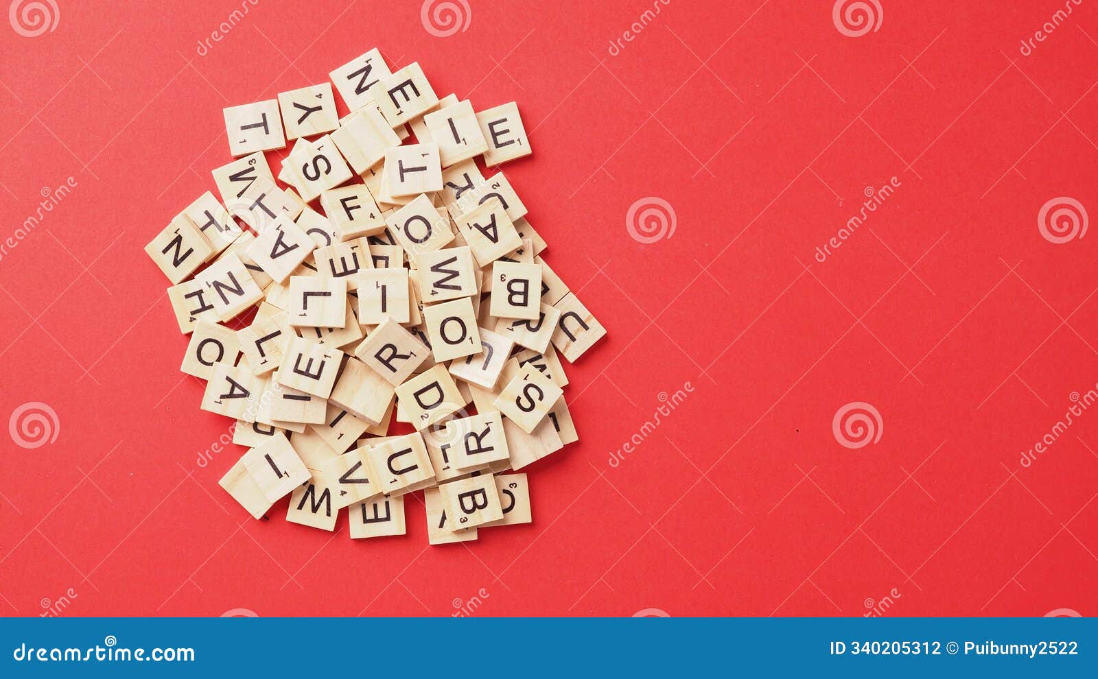 Wooden Letter Cubes Isolated on Red Background Stock Illustration ...