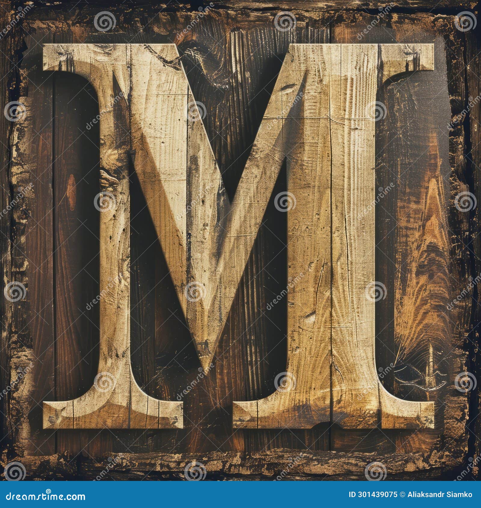 A Wooden Letter on a Wood Surface Stock Illustration - Illustration of ...