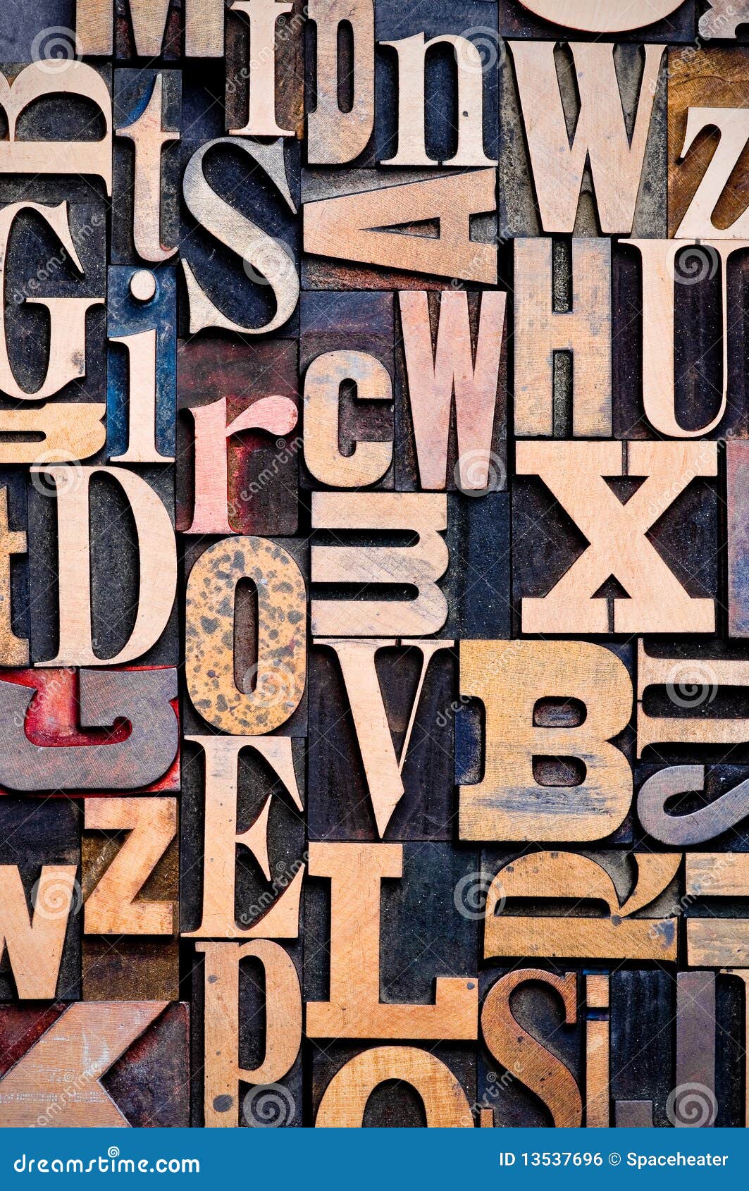 Wooden Letterpress Letters Pile Typeset Abc Alphabet Learning Royalty ...