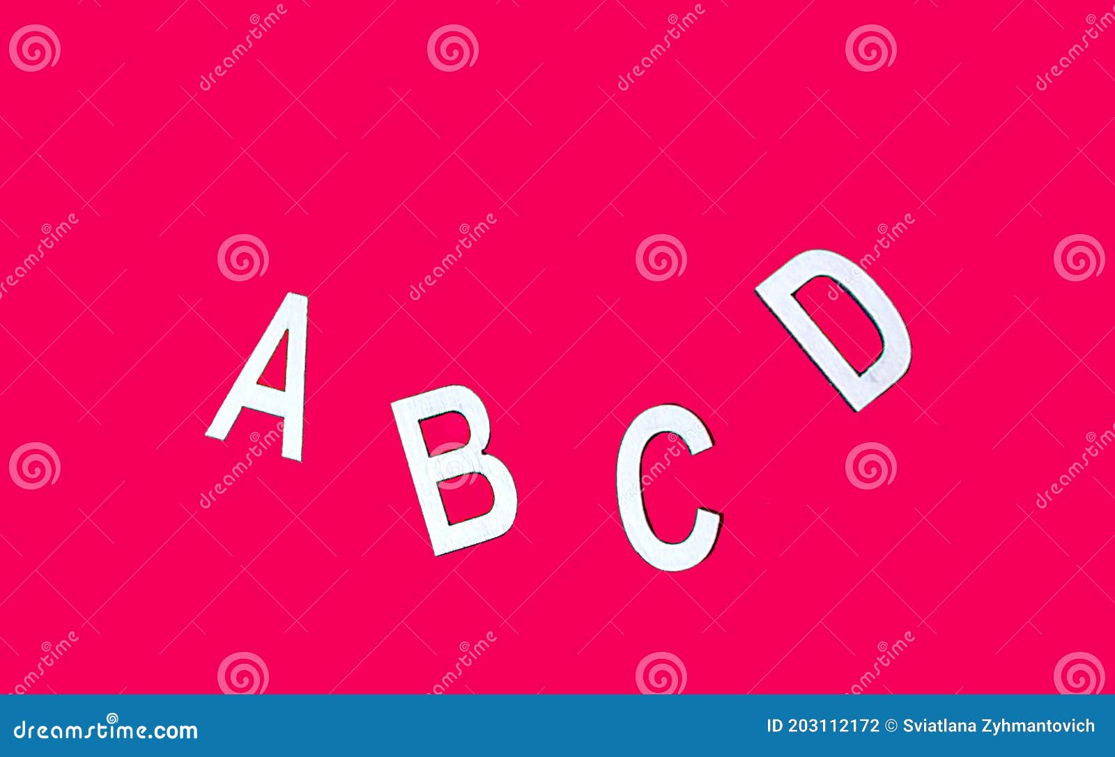 Wooden Letters of the Alphabet ABCD on a Red Background. Stock ...