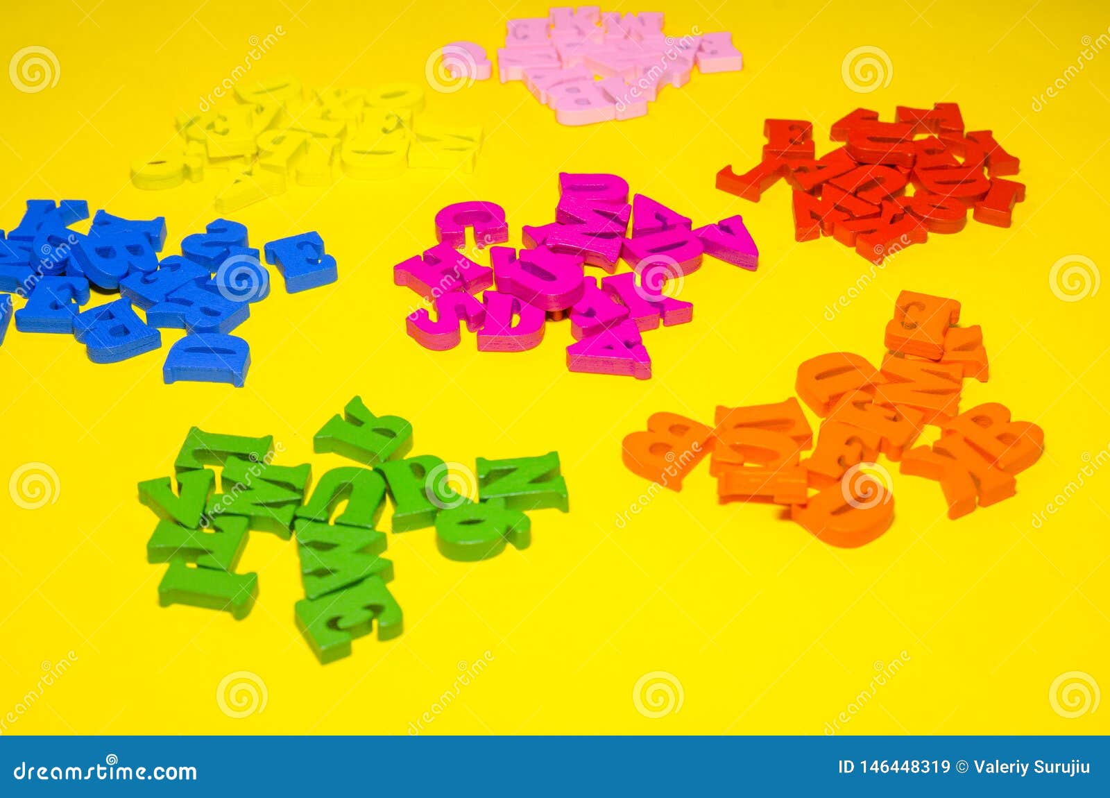 Wooden Letters Separated by Colors Stock Image - Image of language ...