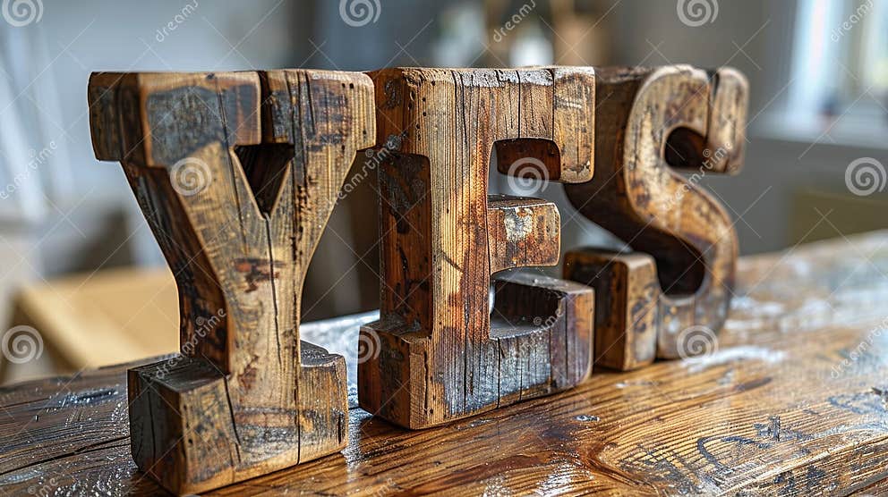 Wooden Letters Spelling YES on a Rustic Wooden Table in a Cozy Setting ...