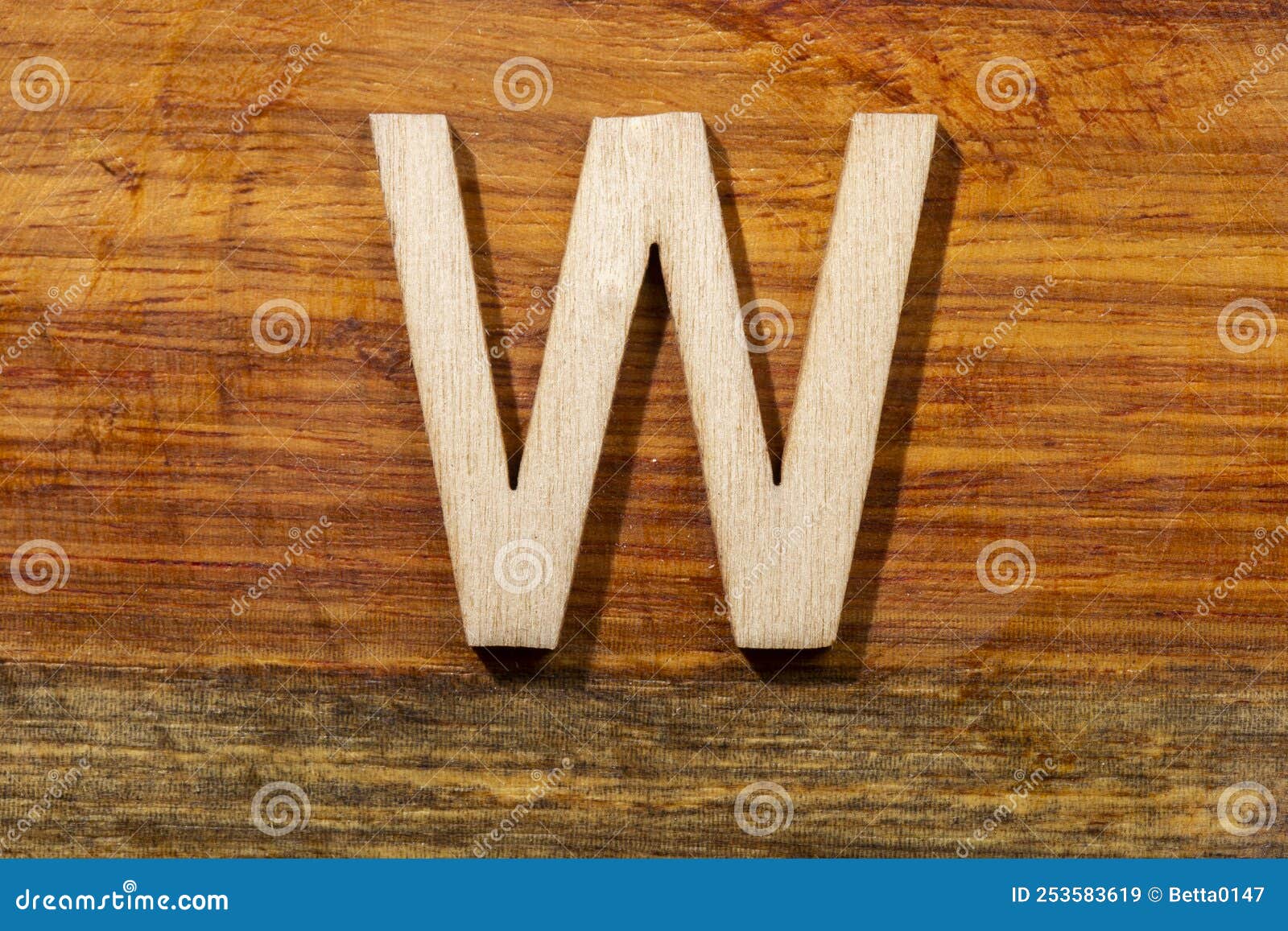 Wooden Letters W on Wooden Background, Top View Stock Image - Image of ...