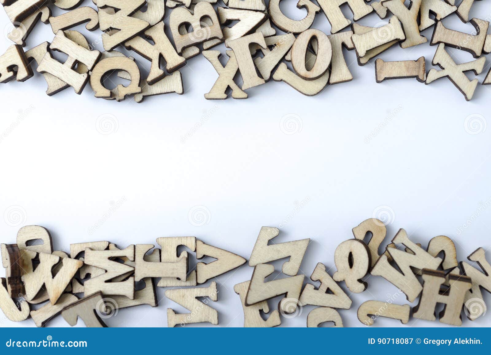 Wooden Letters on a White Background. Stock Image - Image of pattern ...