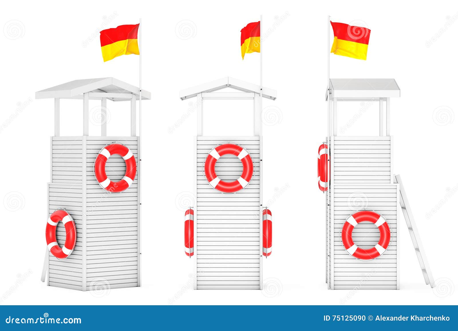 Wooden Lifeguard Stand Silhouette Vector Illustration | CartoonDealer ...